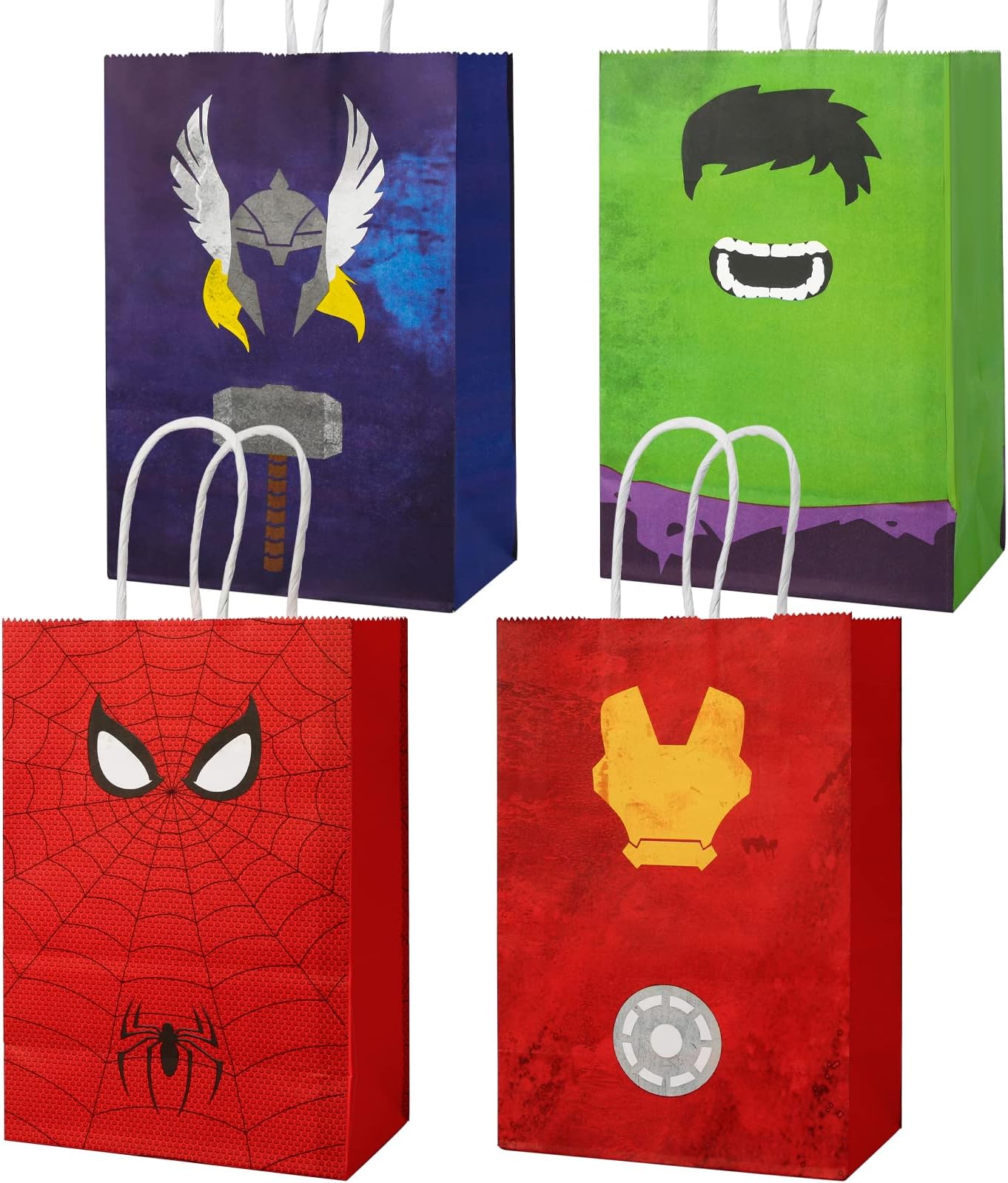 12PCS Superhero Party Bags Kraft Paper Bags for Marvel Themed Party ...