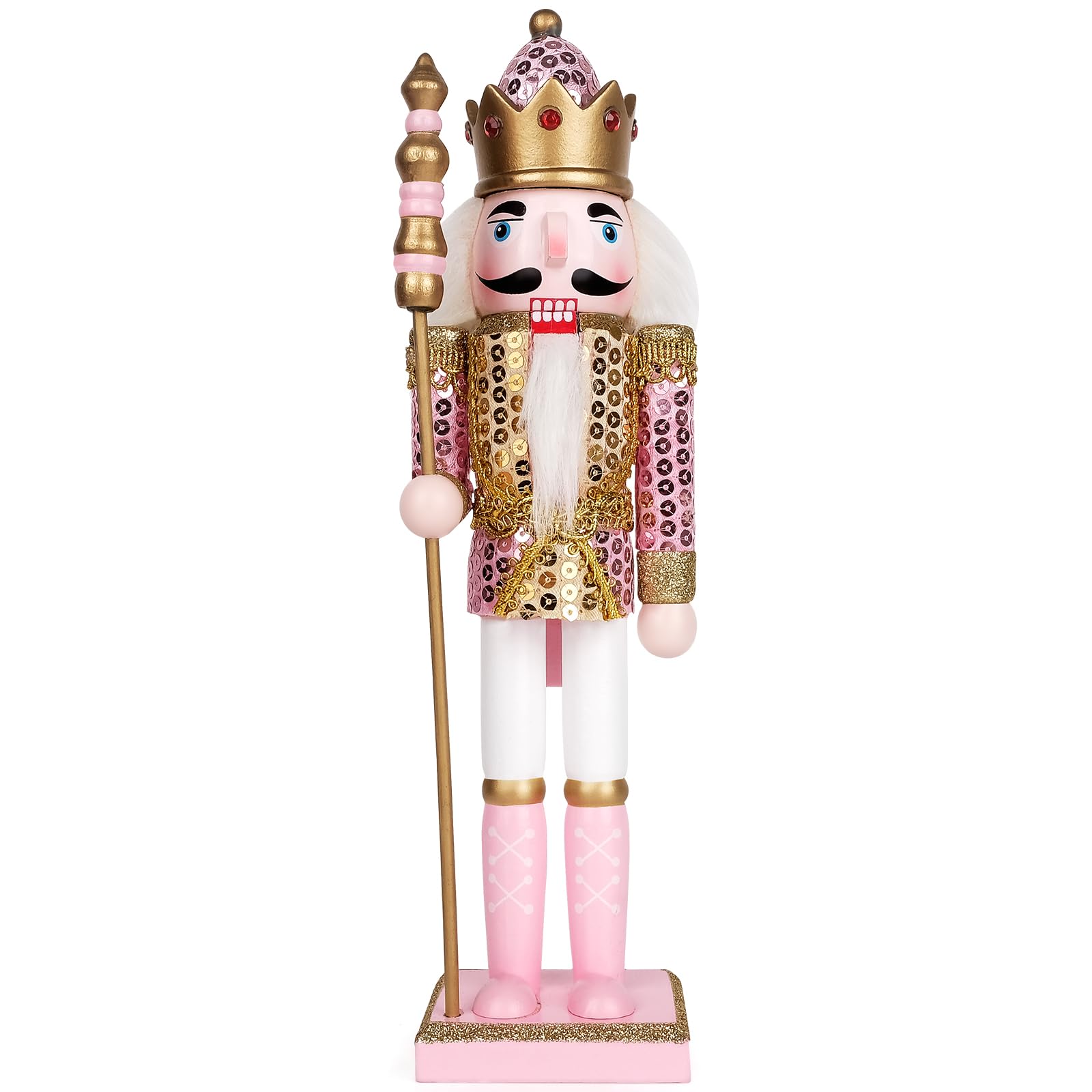 Amazon.com: Anwenk Pink Nutcracker Christmas Decor,Handmade Wooden ...