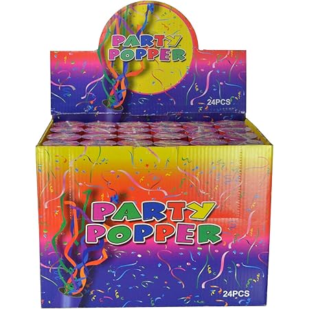 Amazon.com: Confetti Poppers Party Accessory 8 Inch (24 Pack) : Home ...