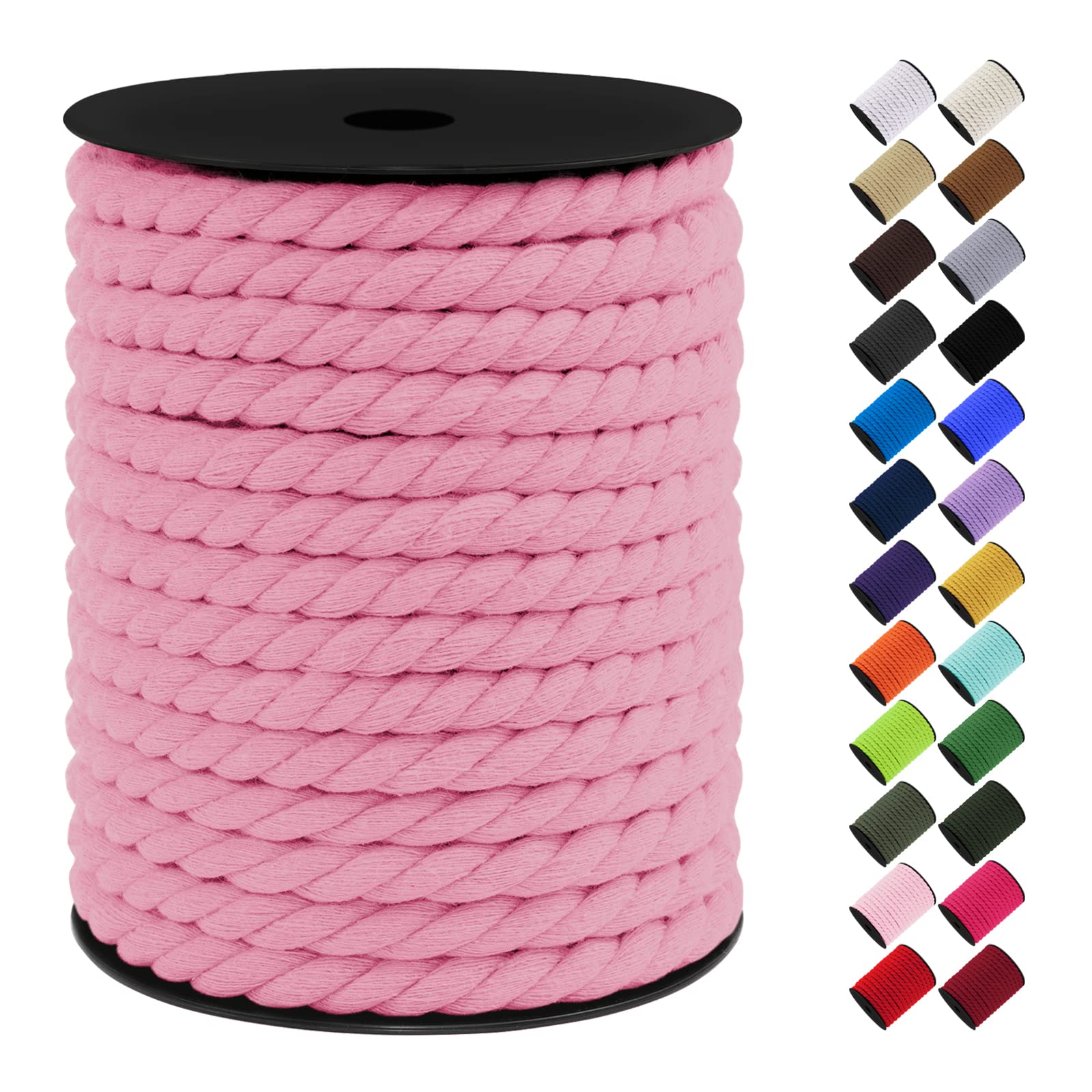 LEREATI 10mm Macrame Cord, 75 Feet Thick Macrame Rope Yarn Natural ...