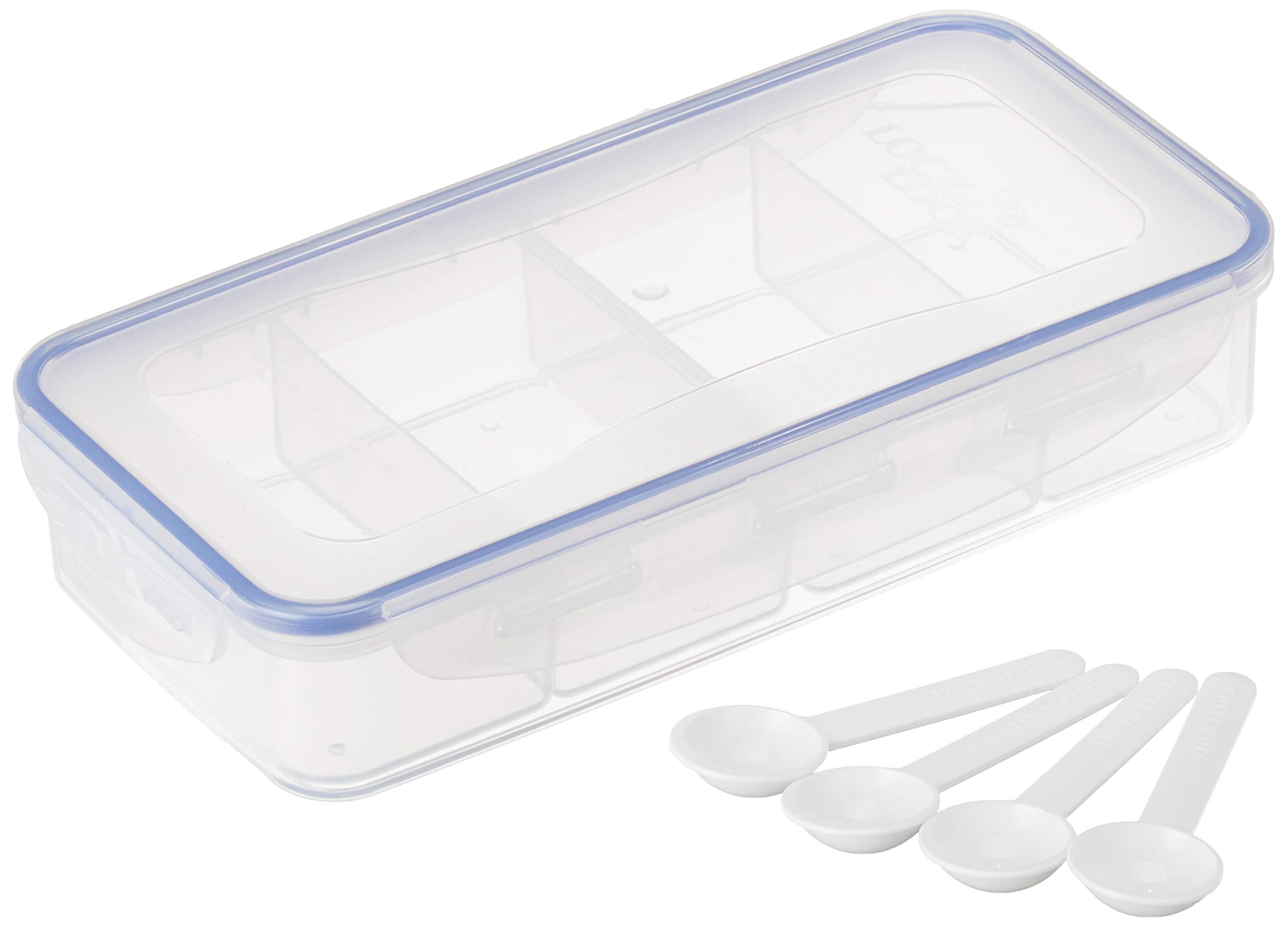LocknLock Divided Plastic Container with 4 Spoons for Spices 1,6L: Buy ...