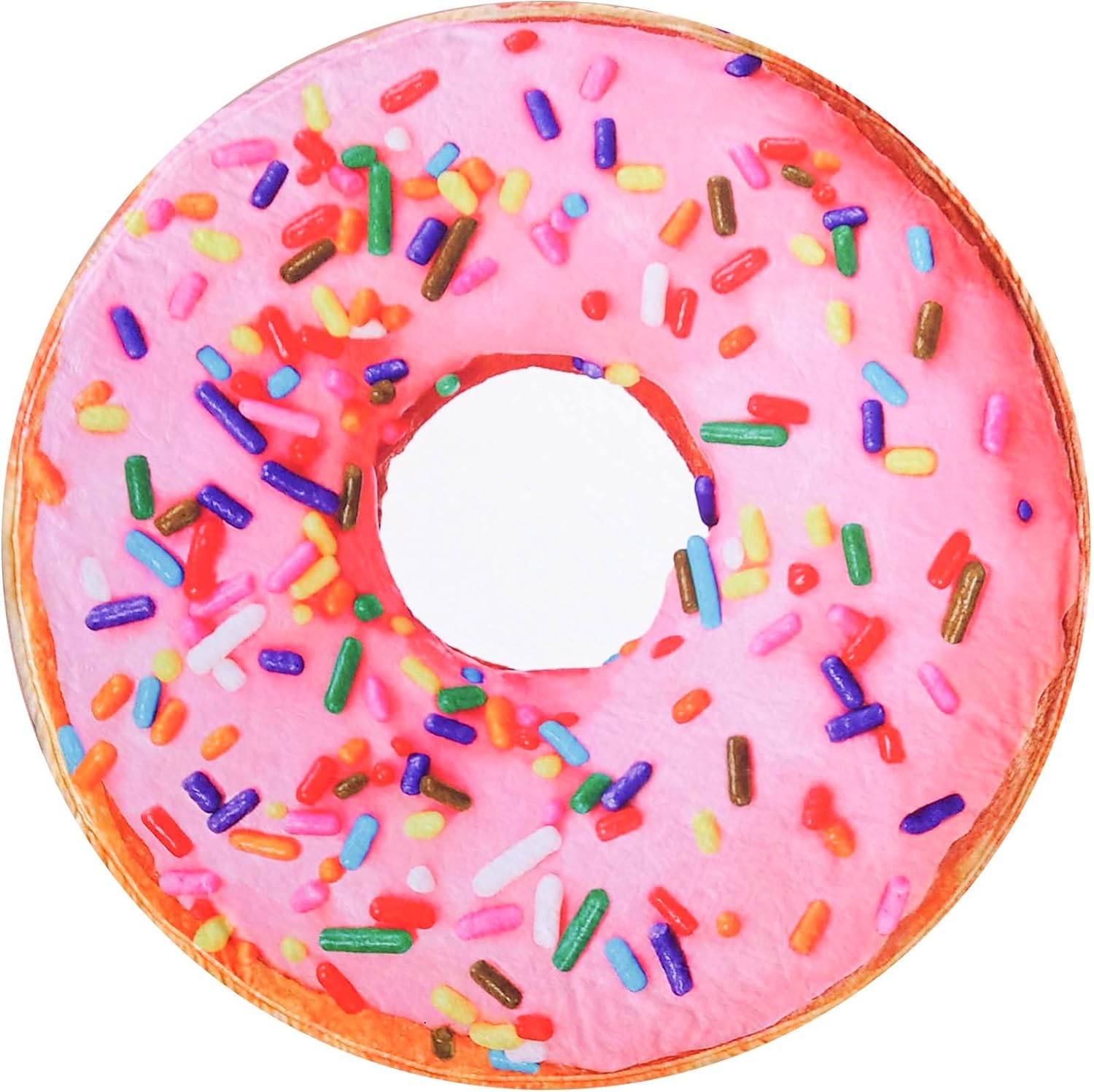 Amazon.com: Vessia Pink Donuts Printed Throw Blanket, Realistic Funny ...