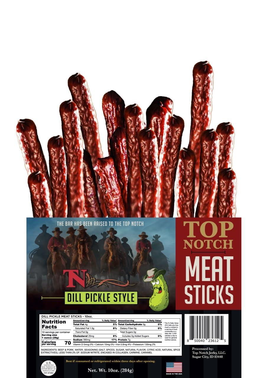 Amazon.com: Top Notch Meat Sticks - 10 oz Bag of Beef Jerky Sticks ...