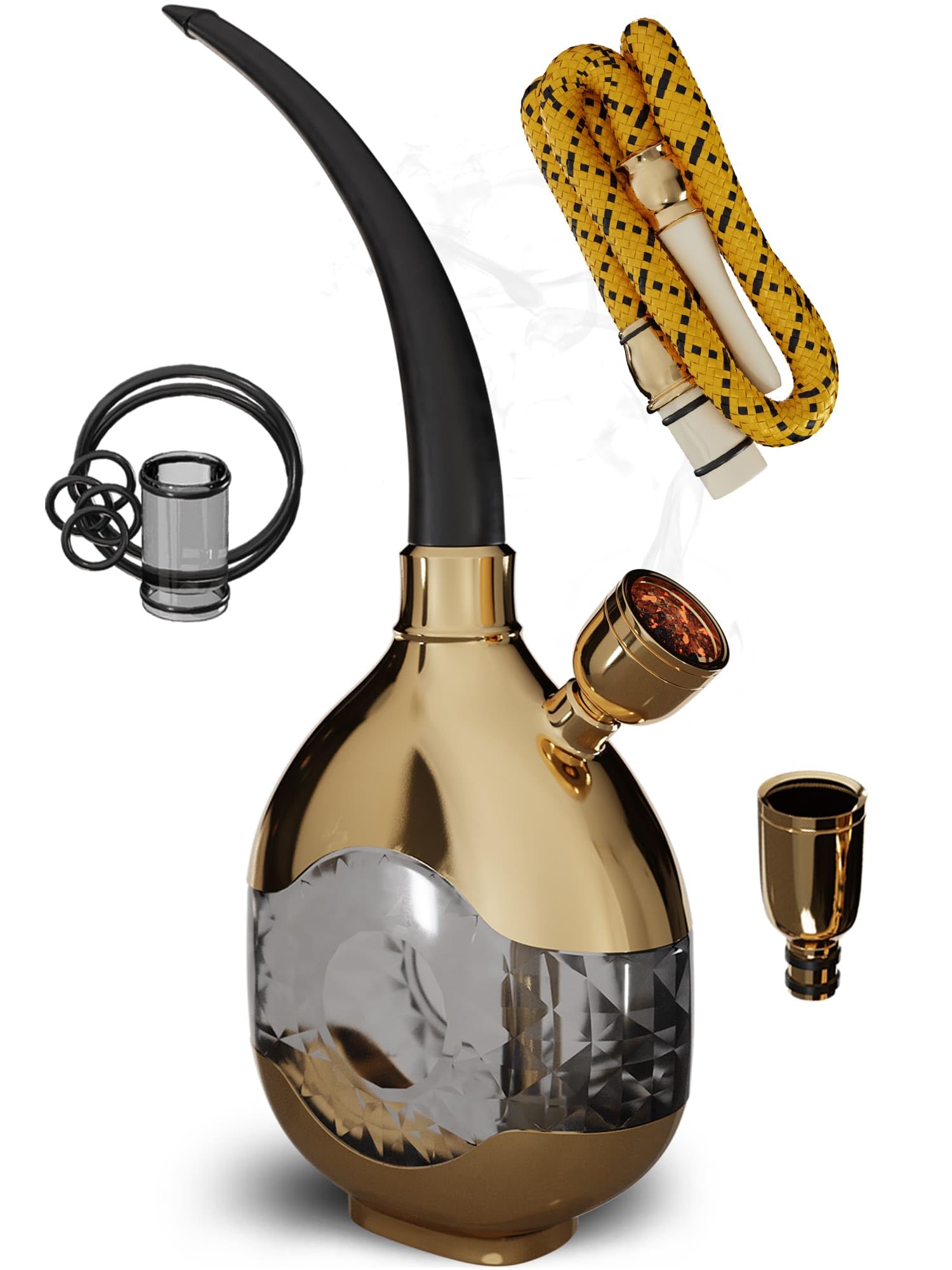 Amazon.com: M. ROSENFELD Mini Hookah Set With Everything - Gold Hookah ...