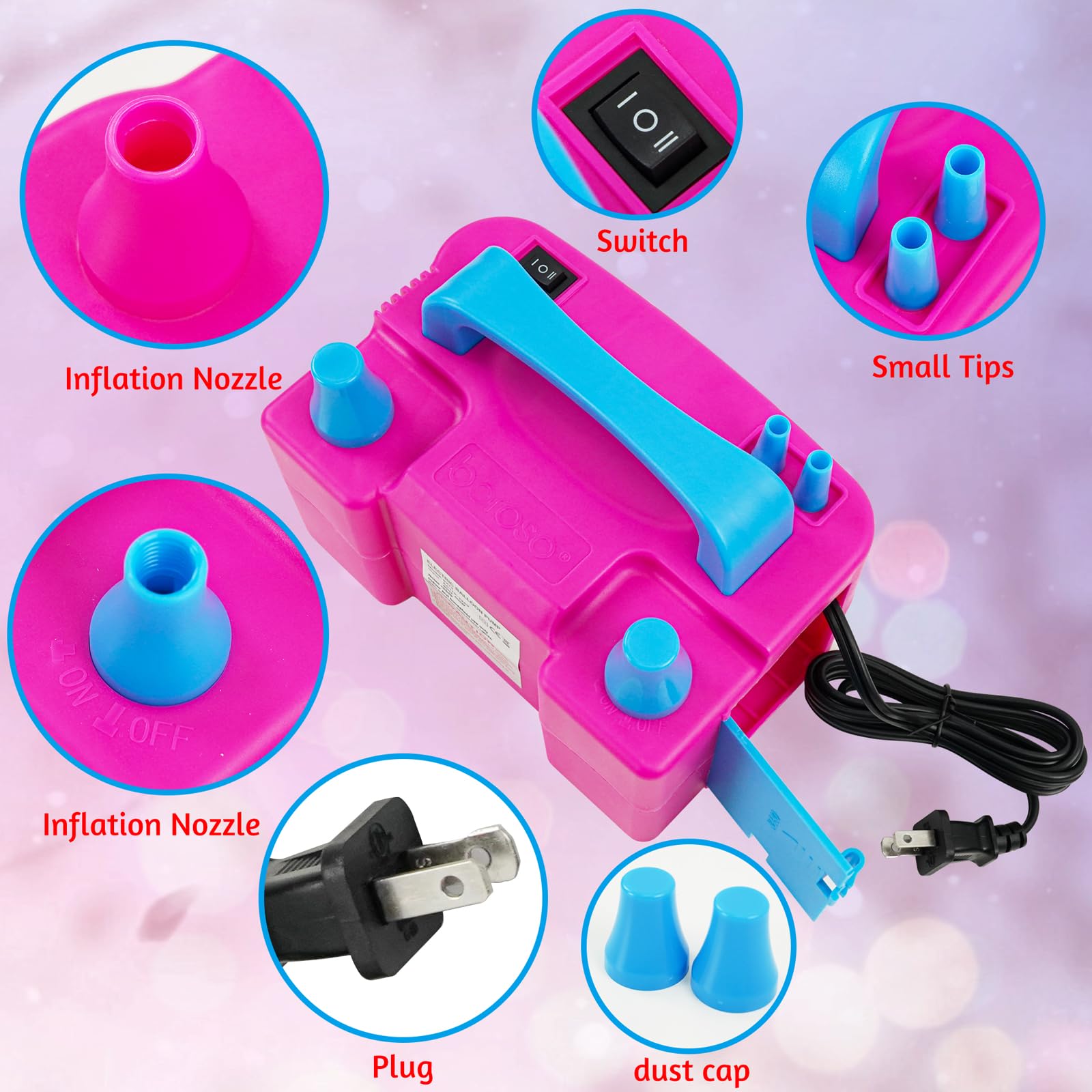 Snapklik.com : Motorenbau Electric Air Balloon Pump New, Portable Dual ...