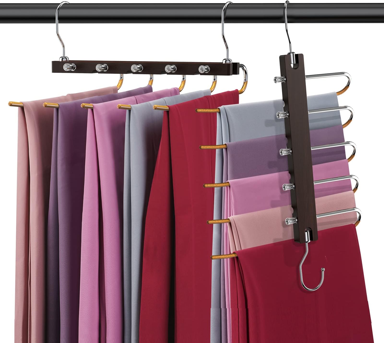 Amazon.com: Brifuting Aluminum Pants Hangers Space Saving-5 Layers ...