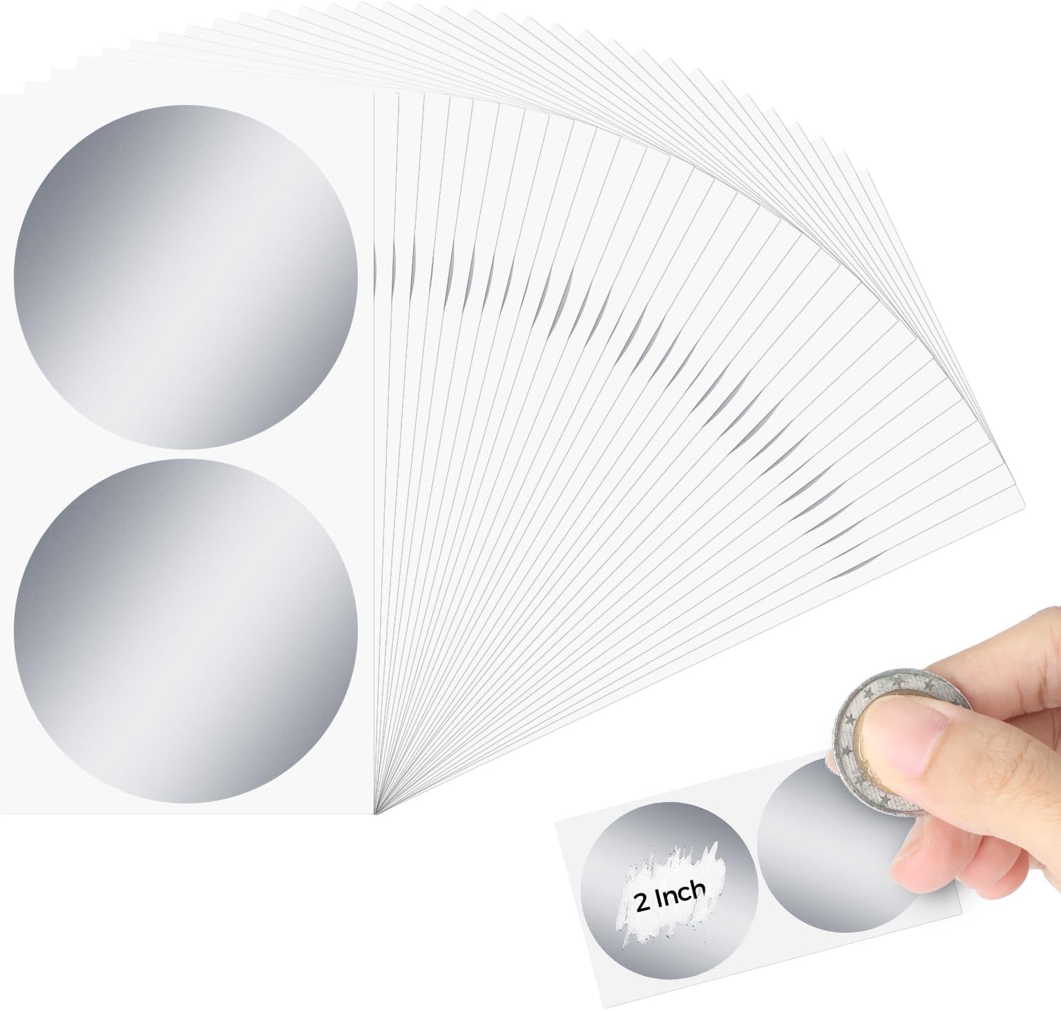 Amazon.com : 50 Pieces Scratch Off Sticker Labels 2 inch for Scratch ...