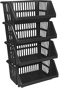 CrazyGadget® Multi Purpose Large Plastic Colour Storage Rack Stand ...