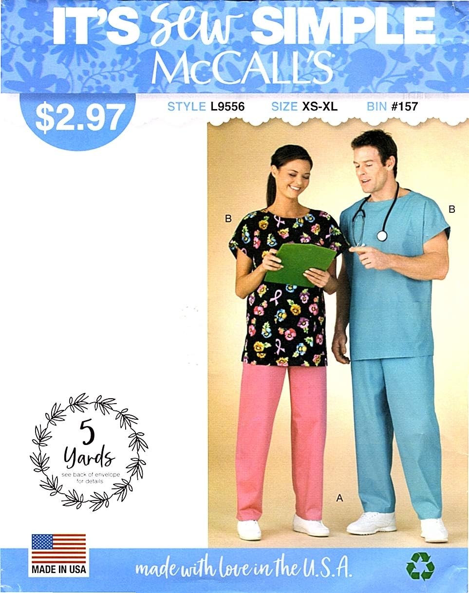 Amazon.com: McCall's Sewing Pattern L9556 ML9556 Unisex Men's Misses ...