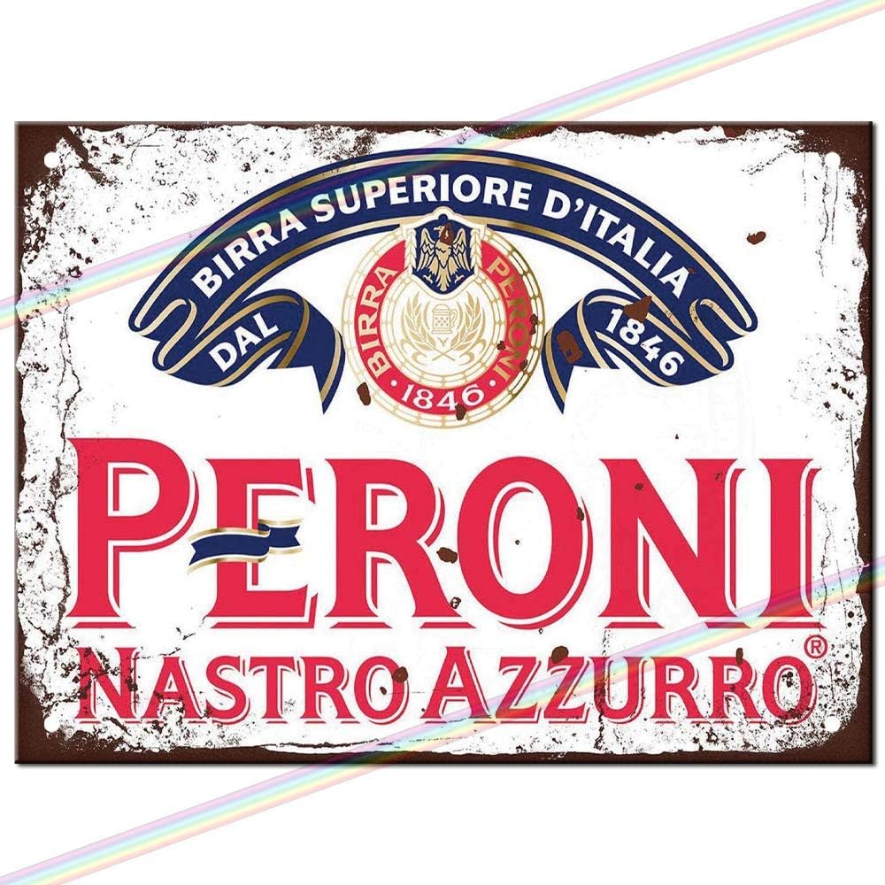 Metal Signs - Peroni Logo. Man Cave Tin Metal Sign Hanging Wall Plaque ...