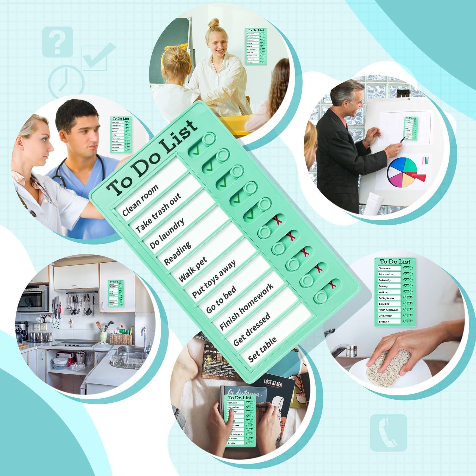 Snapklik.com : 4 Pieces Chore Chart For Kids Multiple Kids - Sliding ...