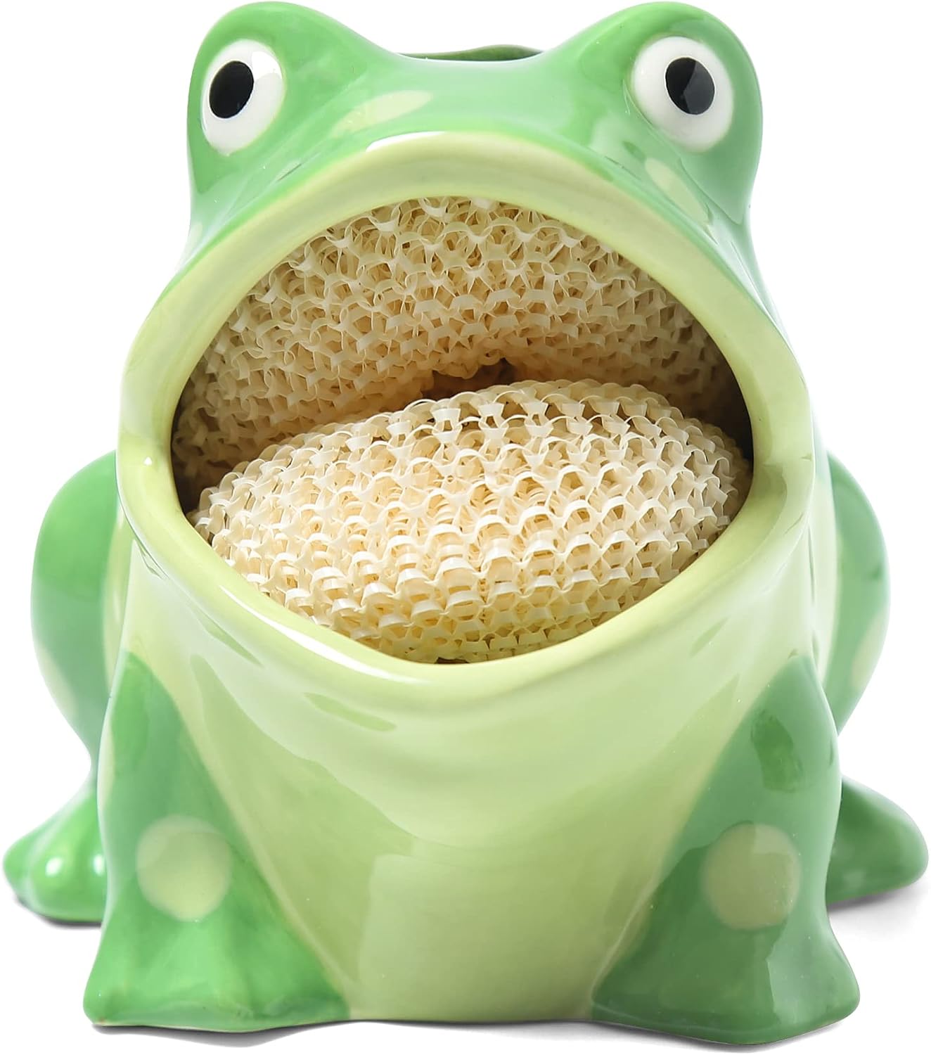 PEHOST Ceramic Kitchen Scrubby Sponge Holder , Art Frog Collection ...