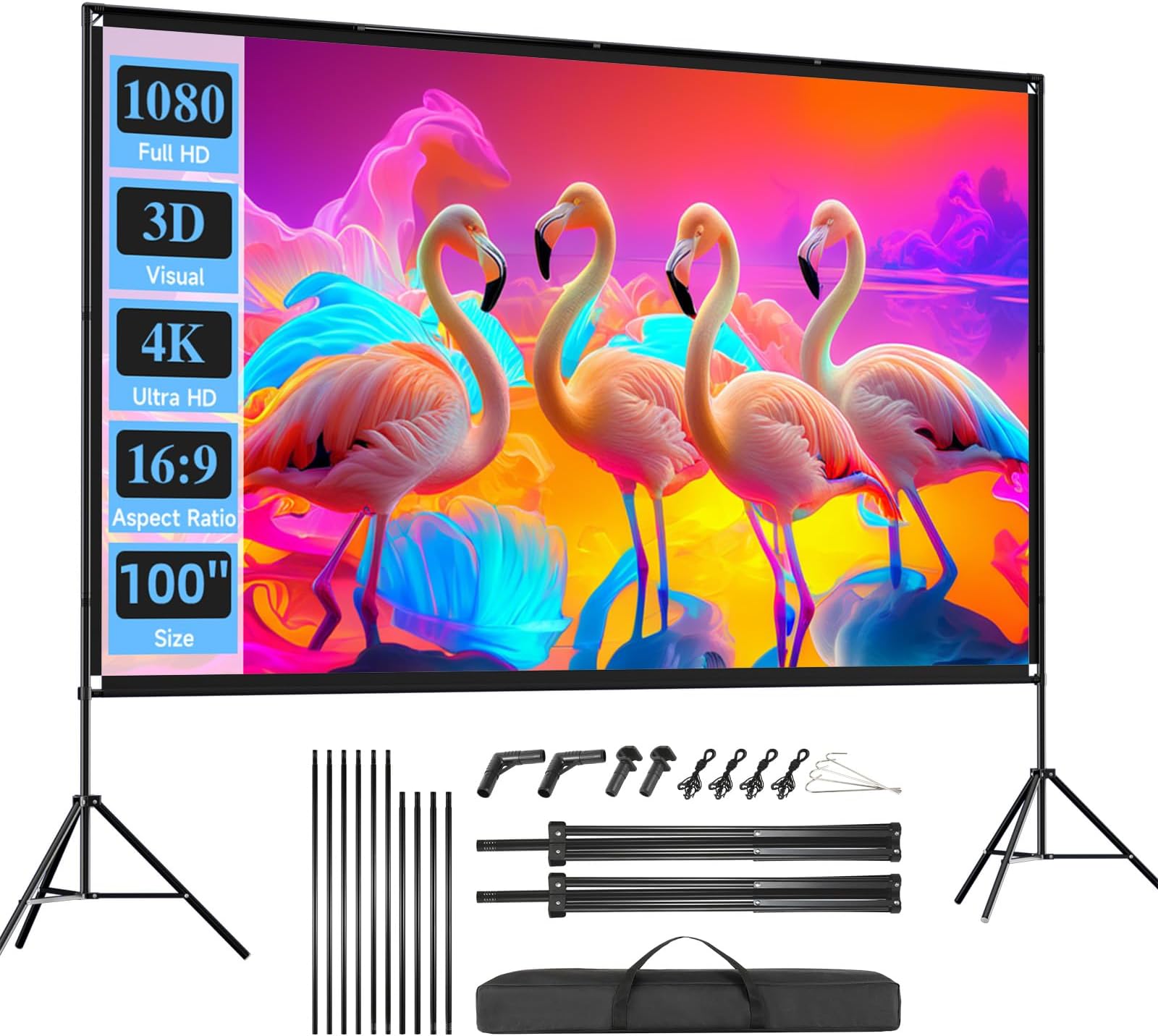 Amazon.com: Outdoor Projector Screen with Stand - 100 inch Portable ...