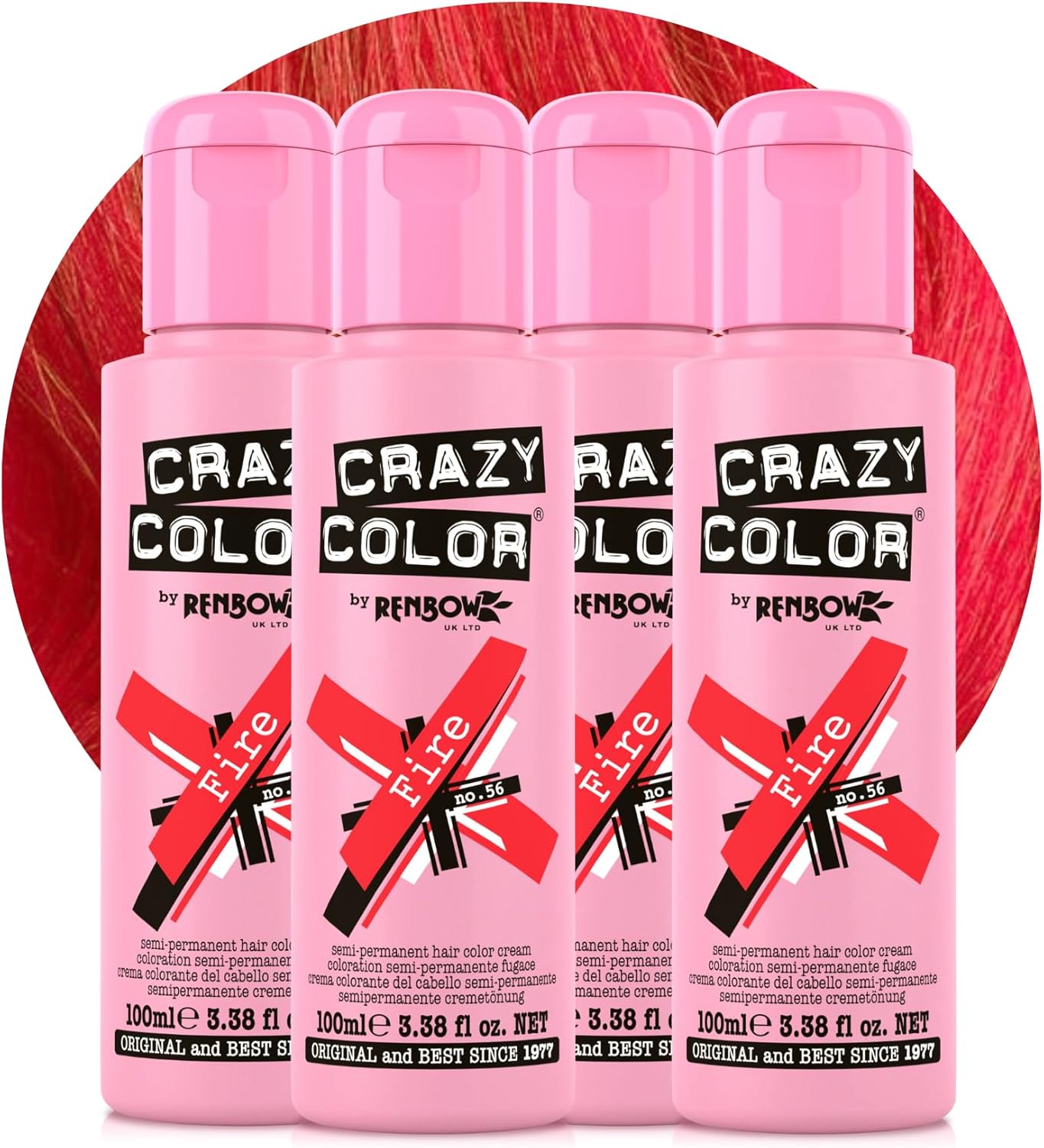 Crazy Color Vibrant Fire Semi-Permanent 4 Pack Quad Hair Dye. Highly ...