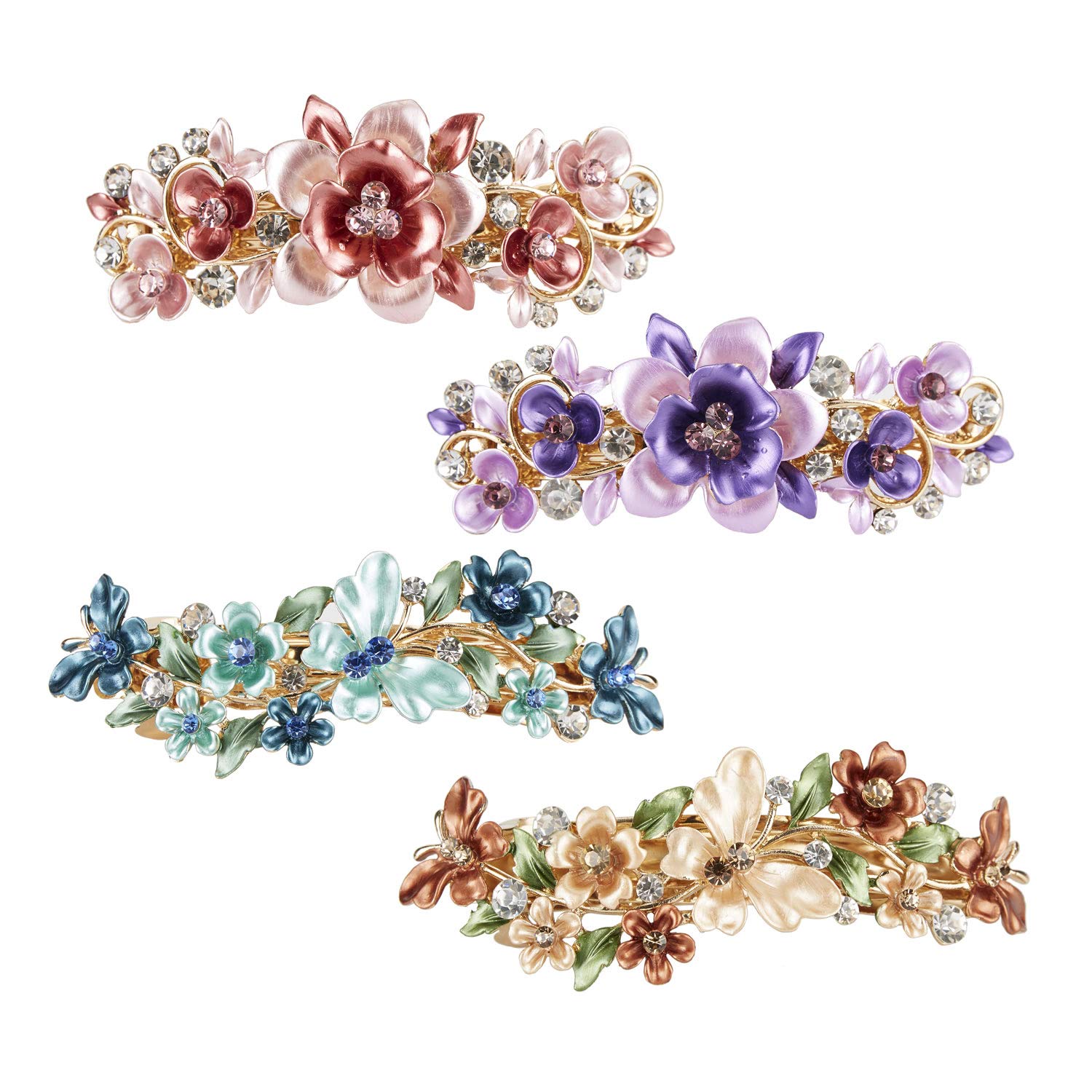 Amazon.com : Lawie 4 Pack Fancy Delicate Floral Butterfly Leaf Jeweled ...