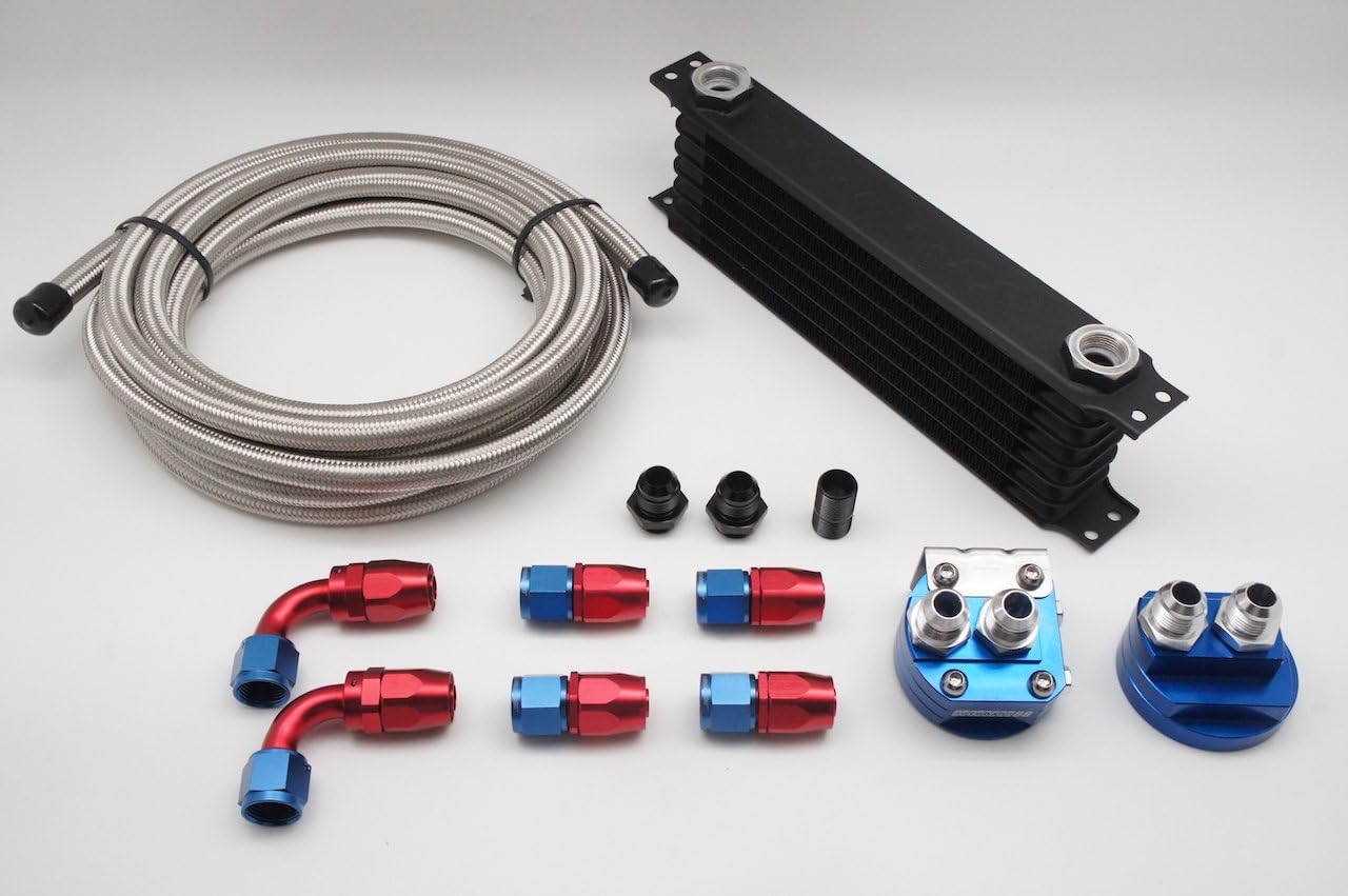 Autobahn88 Universal Oil Cooler Kit Includes: 10-Row Oil Cooler Tank ...