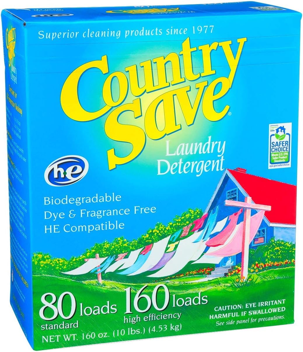 Amazon.com: Country Save HE Laundry Detergent, Powder, 160-Load, 10-lb ...