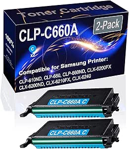 Amazon.com: 2-Pack (Cyan) Compatible High Yield CLP-C660A Printer Toner Cartridge use for ...