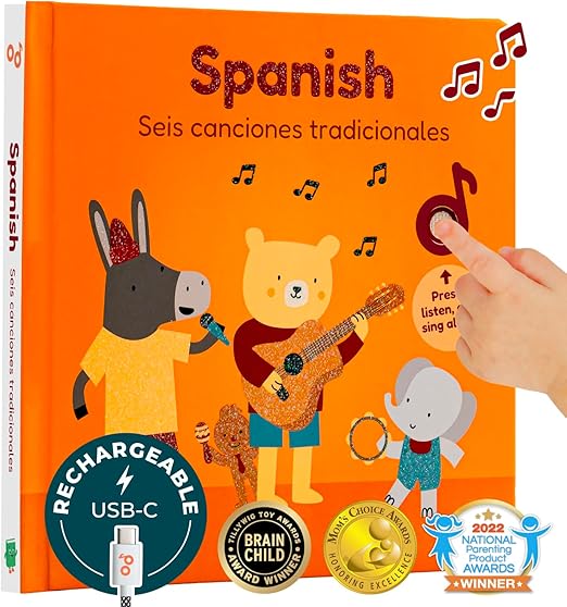 Amazon.com: Cali's Books Spanish USB C Rechargeable Musical Book ...
