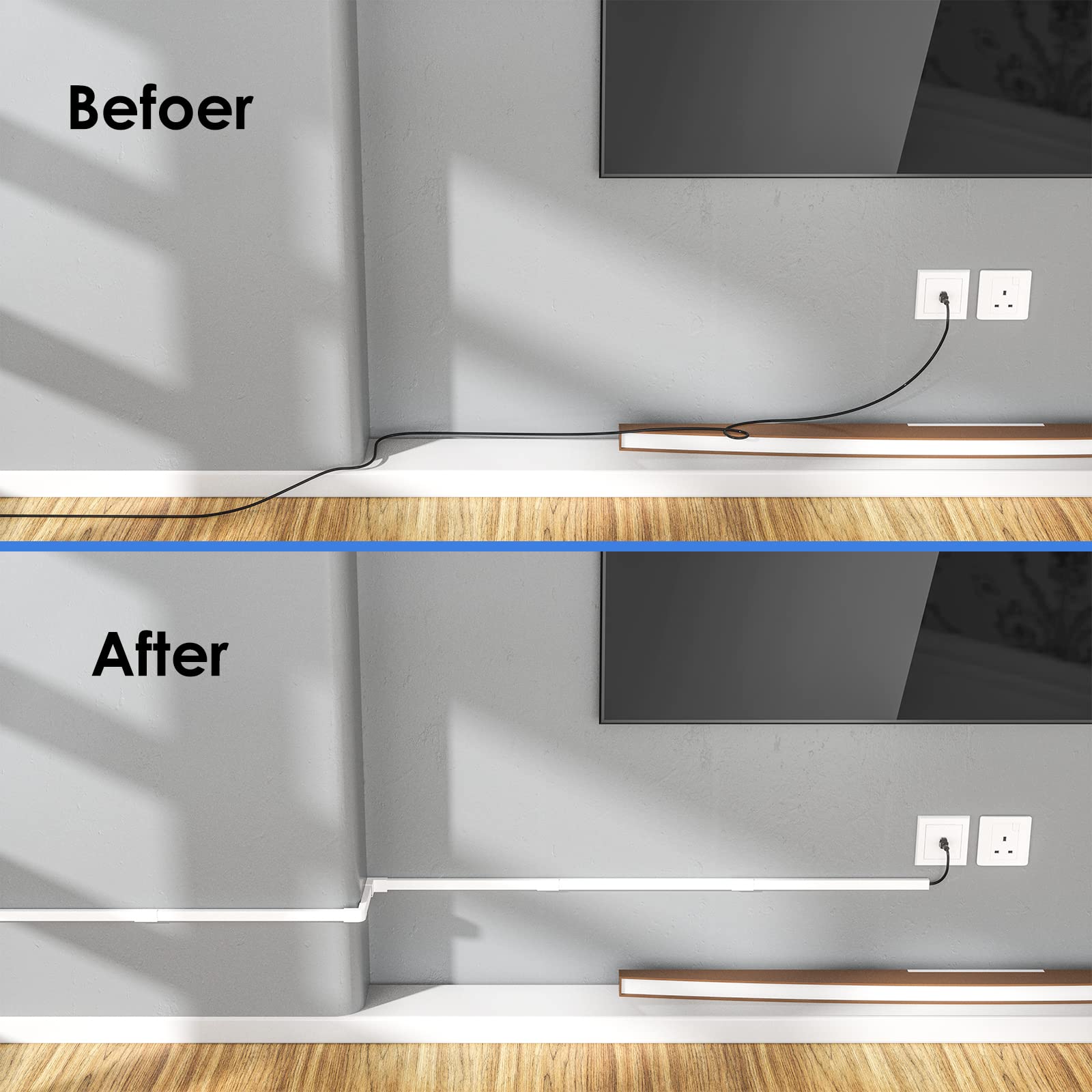 125in Cord Hider - Yecaye One-Cord Channel Cable Concealer - Cord Cover ...