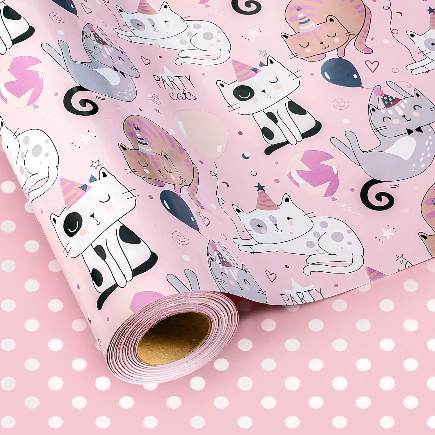 Amazon.com: MAYPLUSS Cat Wrapping Paper, Reversible Birthday Wrapping ...
