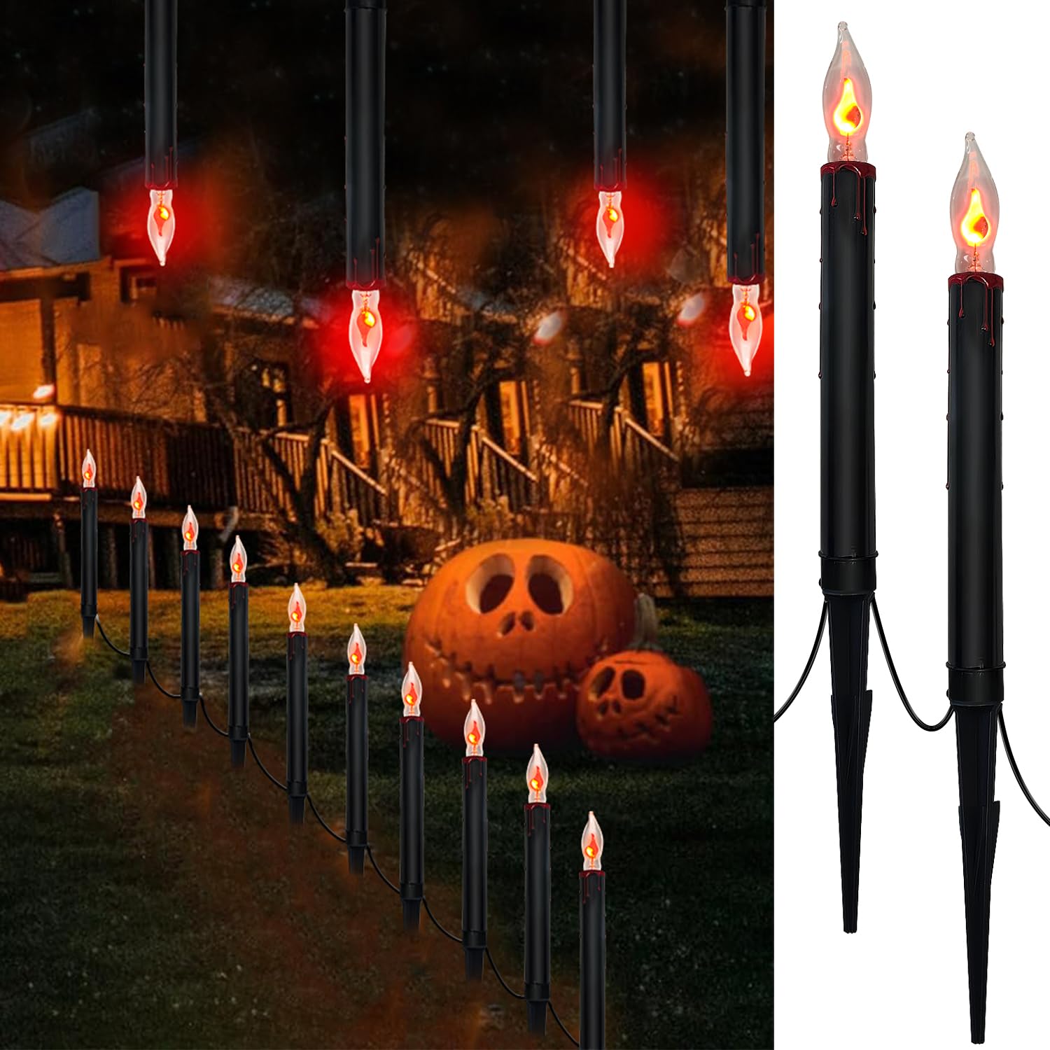 Amazon.com : 19.5Ft Halloween Pathway Lights Outdoor, Halloween Decor ...