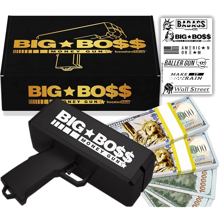 Buy BOOSTEDBLUE Matte Black Money Gun | 6 Premium cash cannon style ...