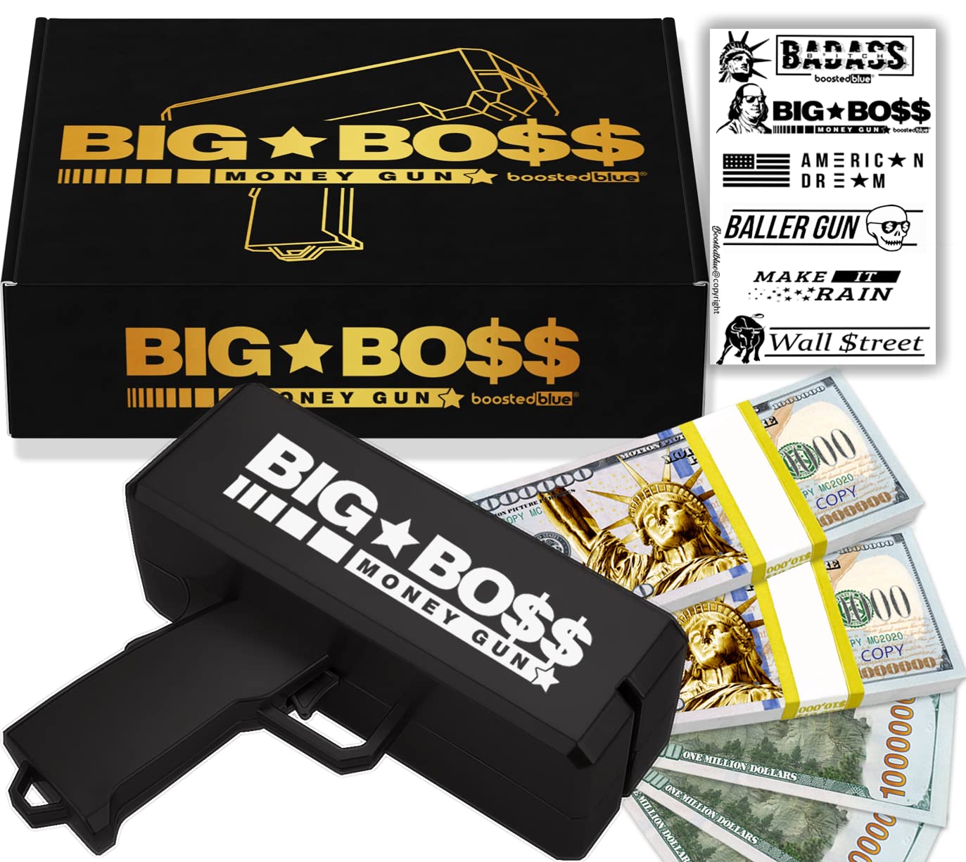 Buy BOOSTEDBLUE Matte Black Money Gun | 6 Premium cash cannon style ...