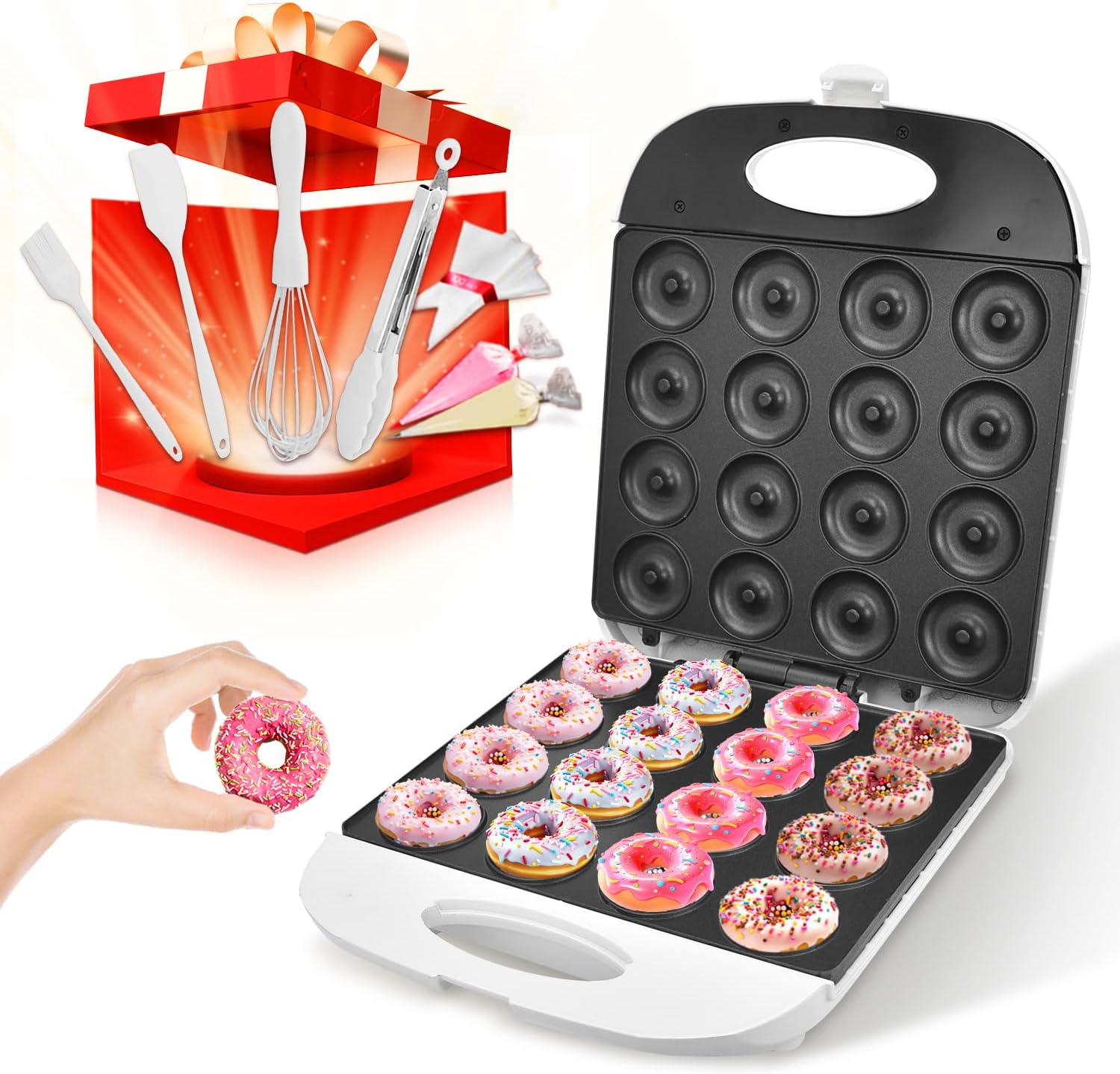 Amazon.com: Commercial Waffle Donut Machine, 6 Holes Double-Sided ...