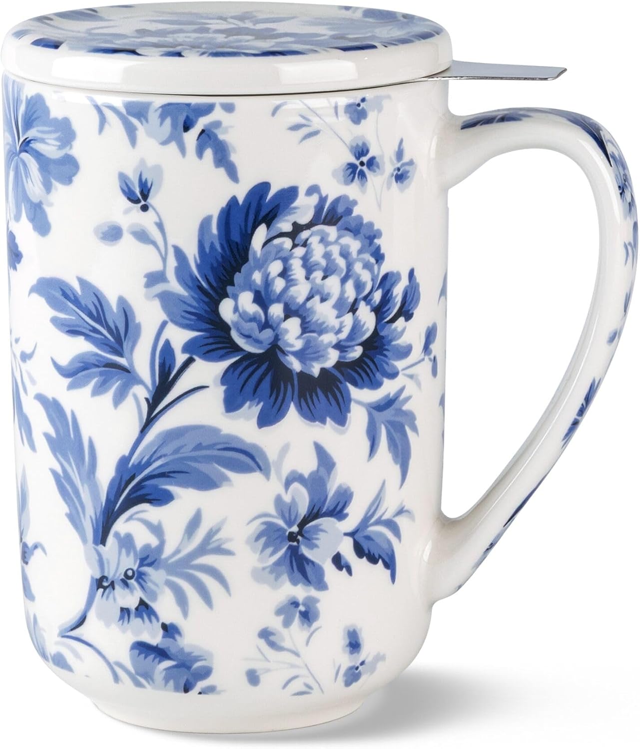 Amazon.com: AmorArc Porcelain Tea Mug with Infuser and Lids, 18 Oz ...