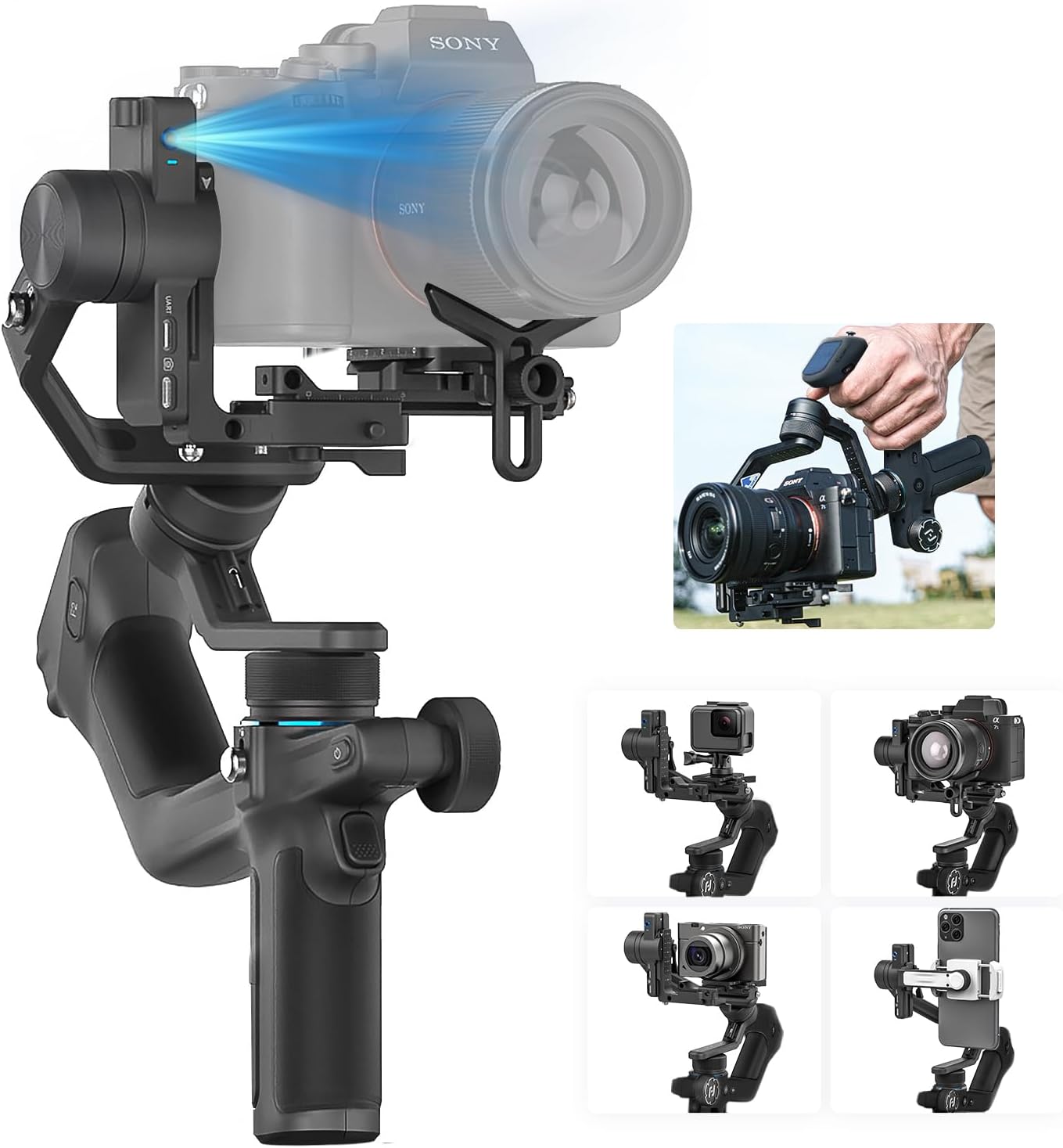 FeiyuTech SCORP Mini 2 [Official] Gimbal Stabilizer with 3 axis, All in ...