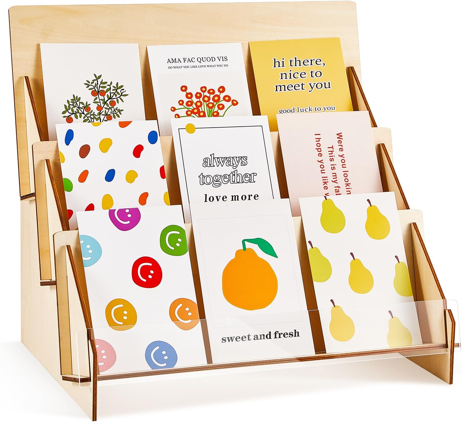 Amazon.com: AnairsMo 9 Shelves Sticker Display Stand, Wooden Display ...