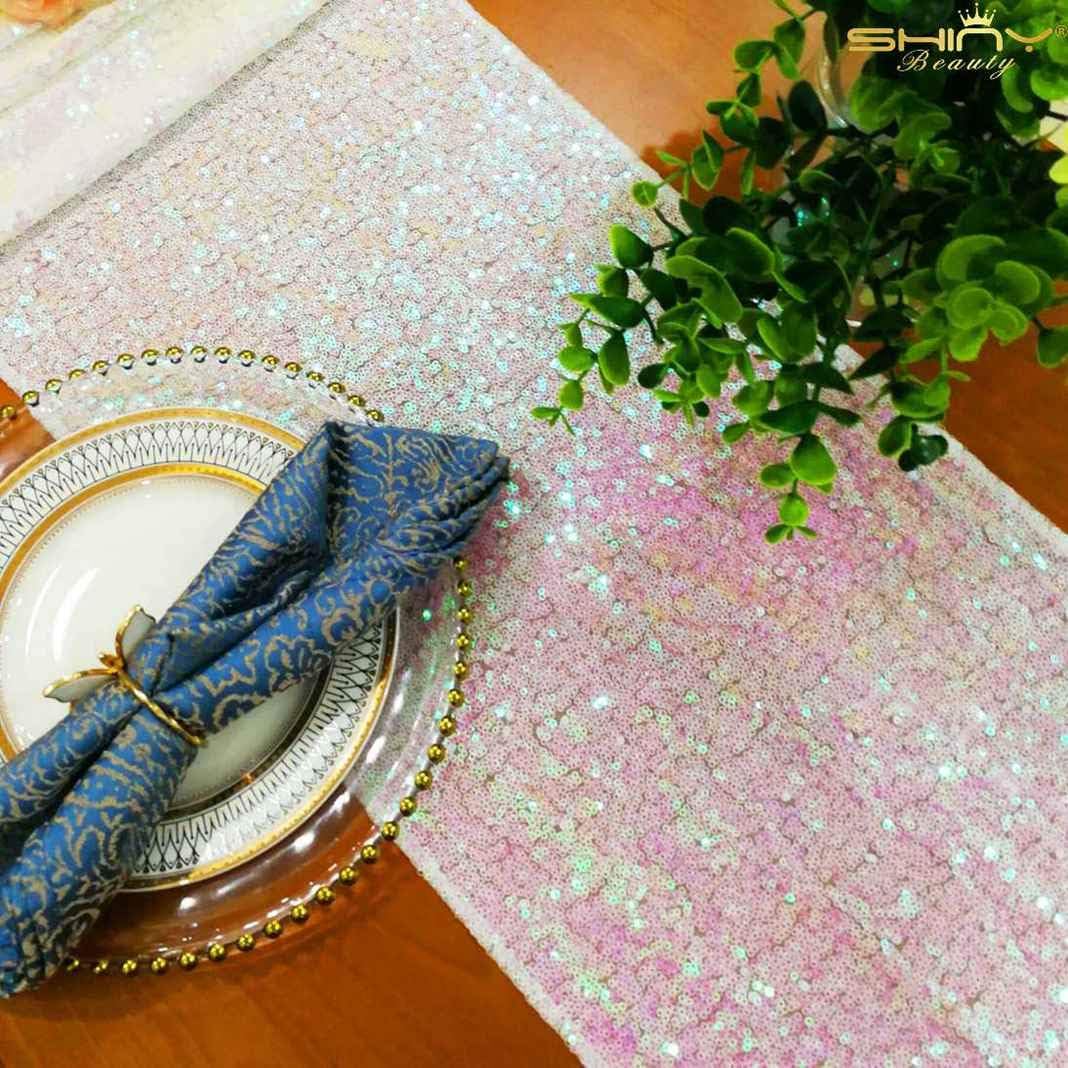 Amazon.com: ShinyBeauty Sequin Table Runner Pack of 1 12x108 Inch ...