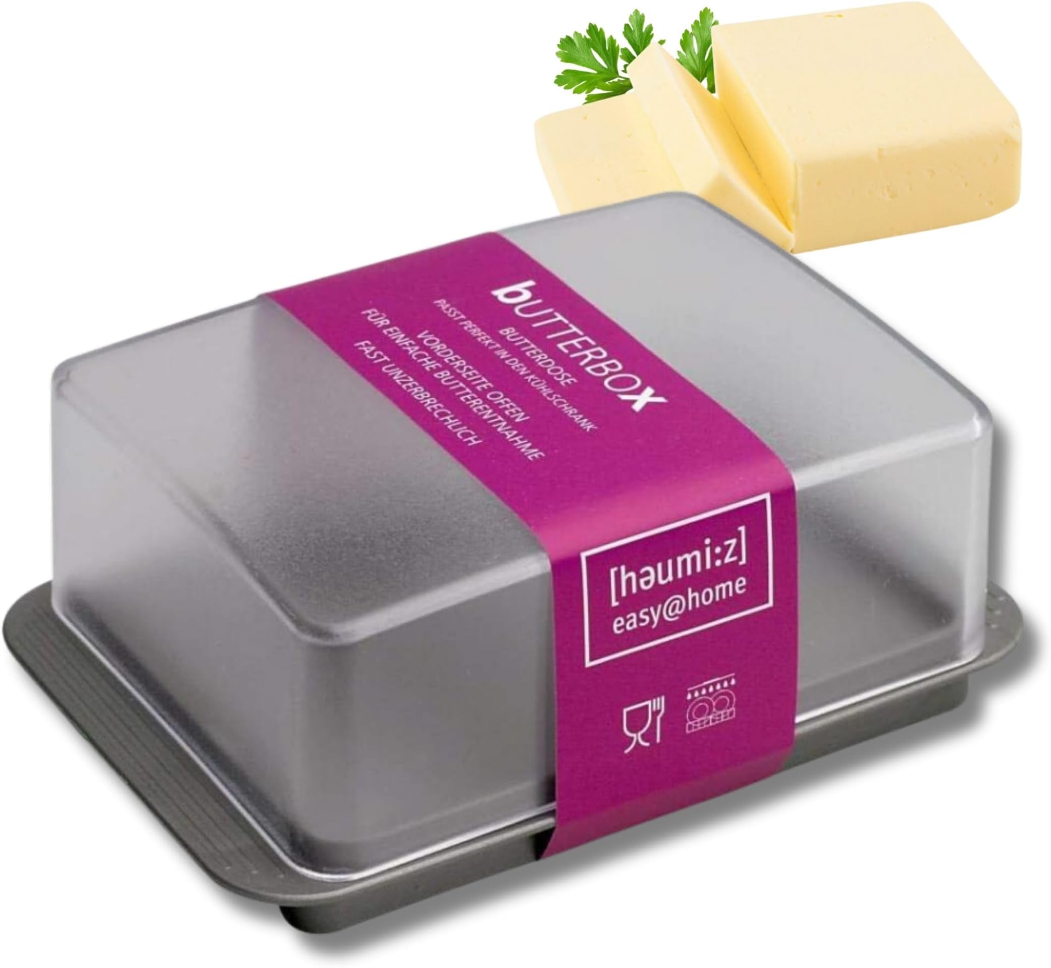 homeXpert Butterdose, Butterbox aus Kunststoff für 250g Butter - mit ...