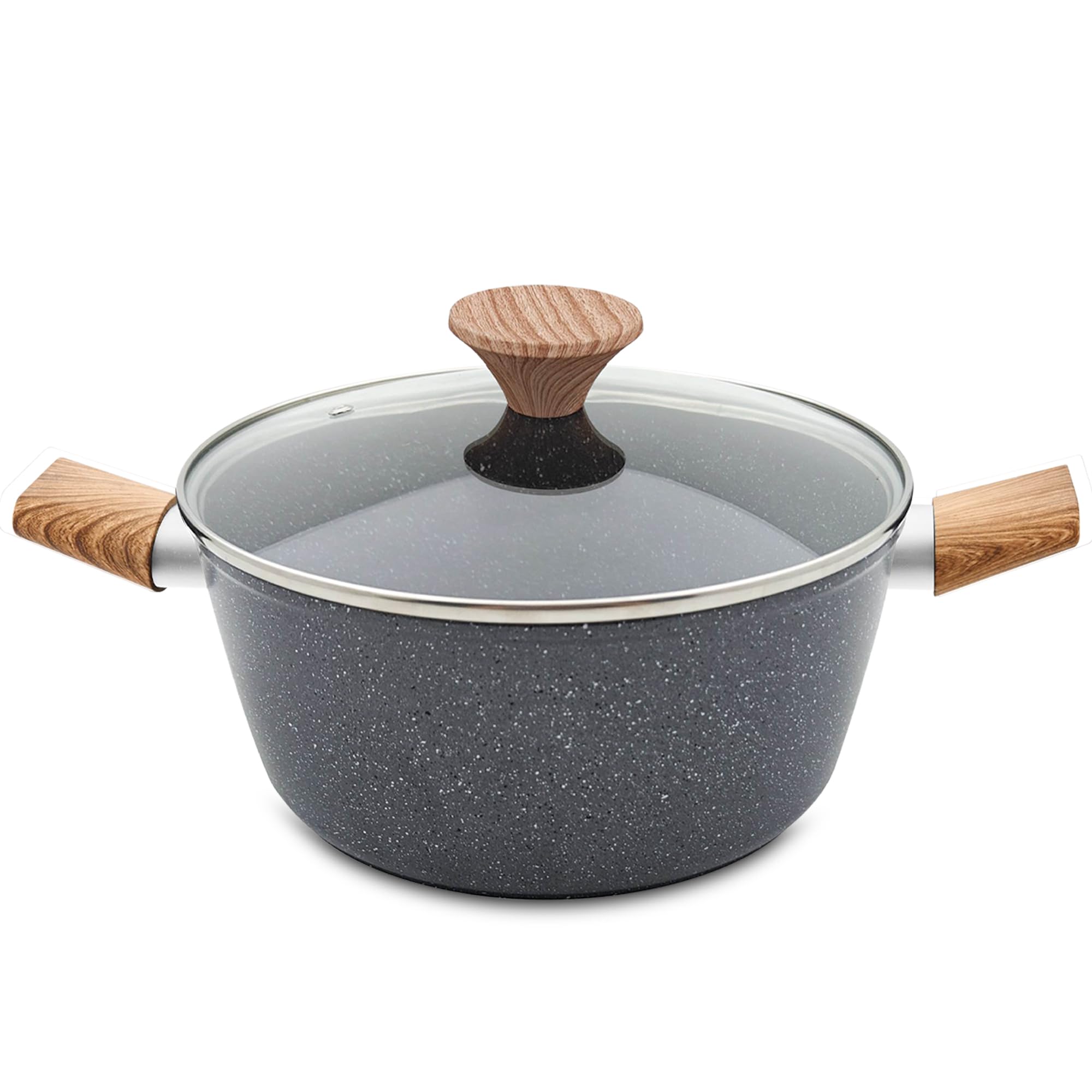 AKH HOUSEWARE Non Stick Casserole Dishes with Lid Cooking Pot 5 Layer ...