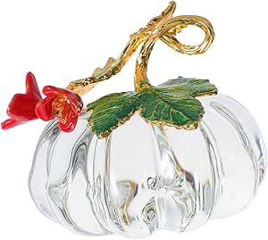 PRETYZOOM Crystal Pumpkin Figurine Glass Decor for Fall Harvest ...