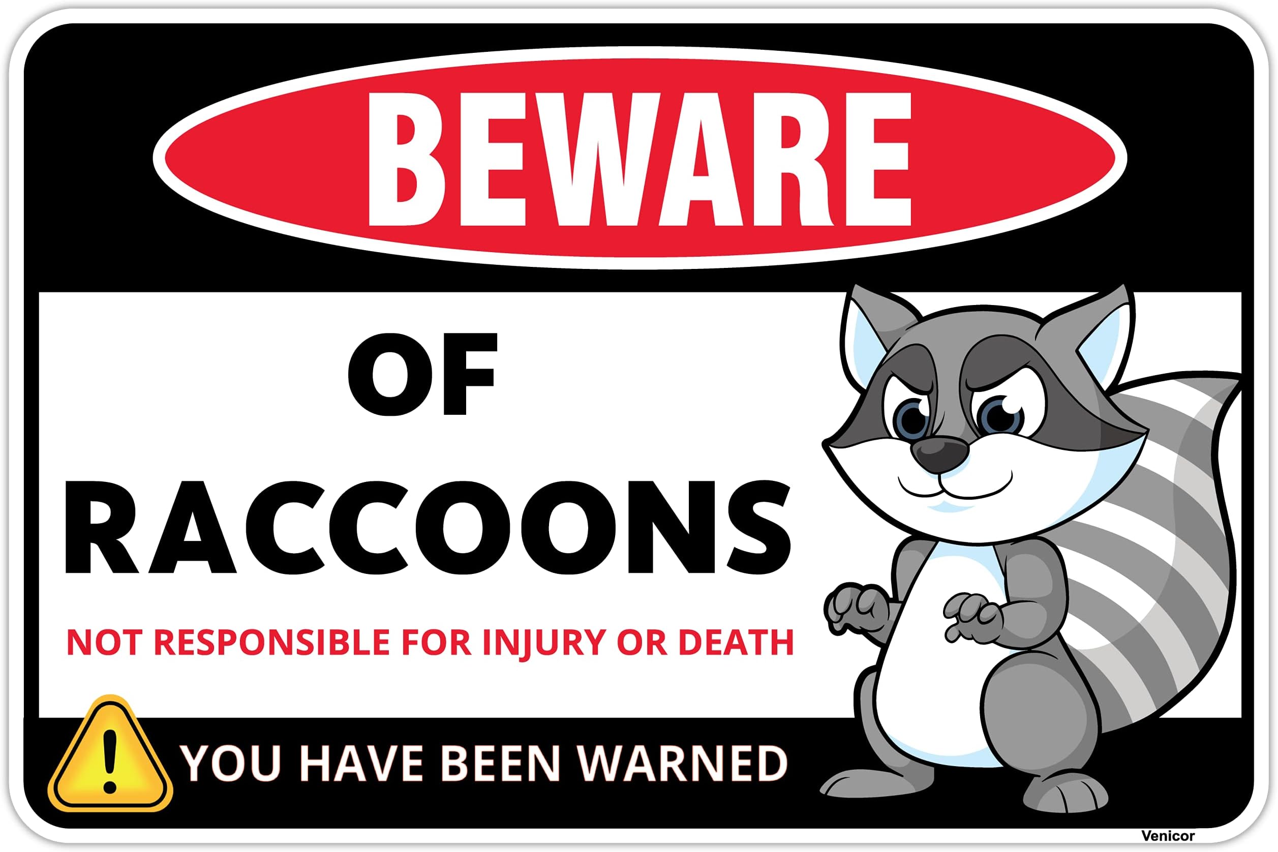 Amazon.com: CROSSWALKS Raccoon Crossing 12" X 12" Aluminum Sign (X426 ...