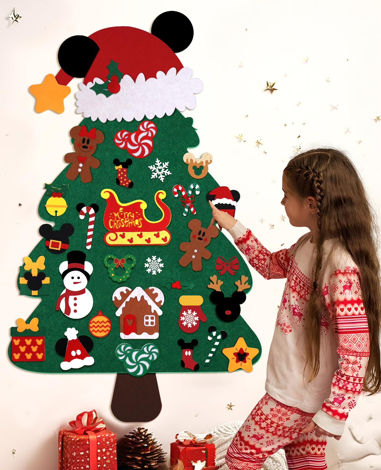 Amazon.com: JMHACHY Felt Christmas Tree for Kids - DIY 3.6 Ft Oversized ...