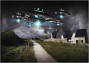Amazon.com : 8x6ft UFO Photo Backdrop Alien Backdrops Science Fiction ...