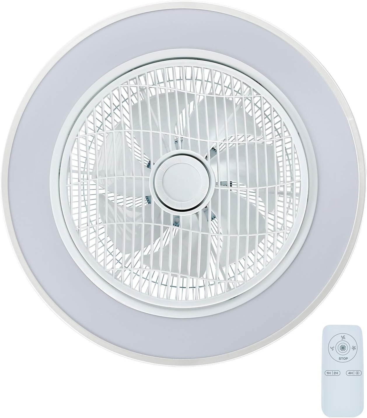 Amazon.com: Crystal19.7 in Enclosed Low Profile Bladeless Ceiling Fan ...