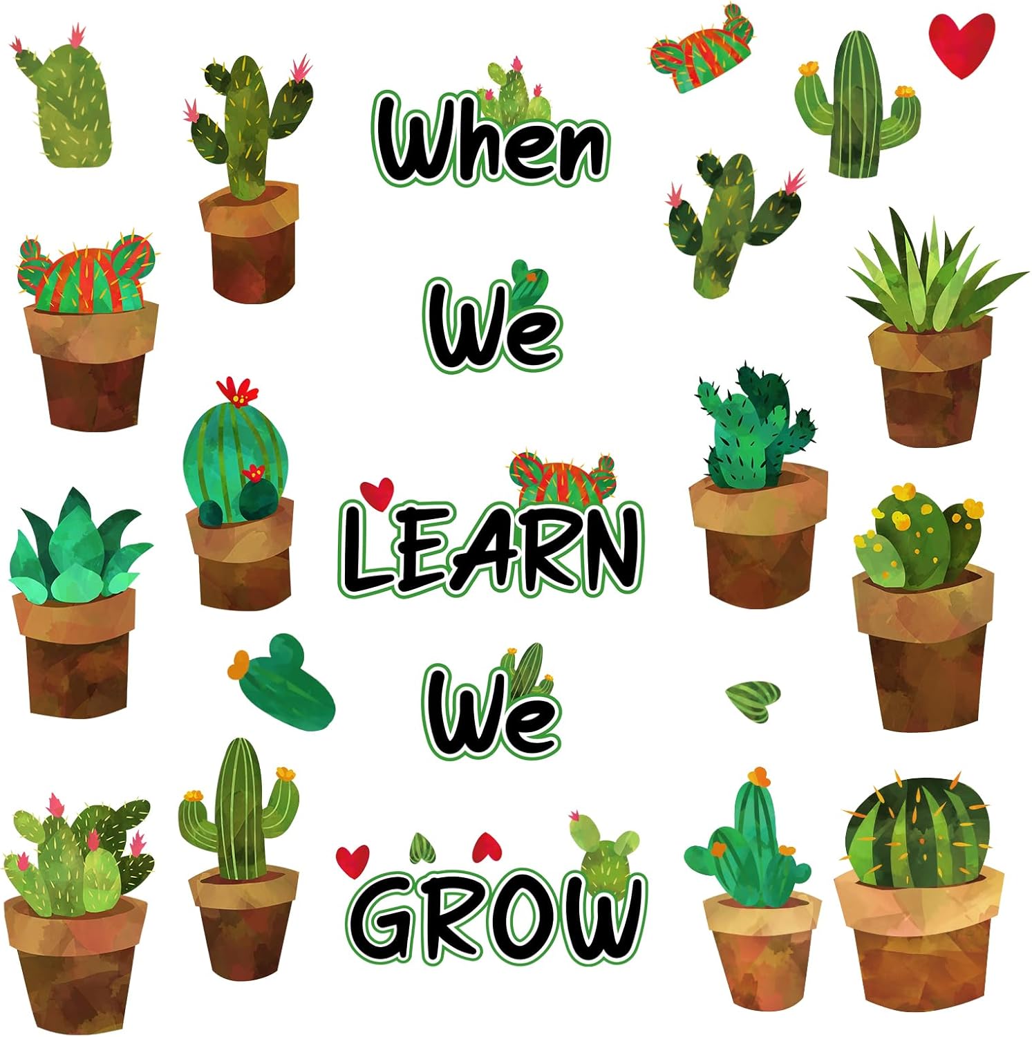 Amazon.com: 36pcs Cactus Cutouts Bulletin Board Decorations When We ...