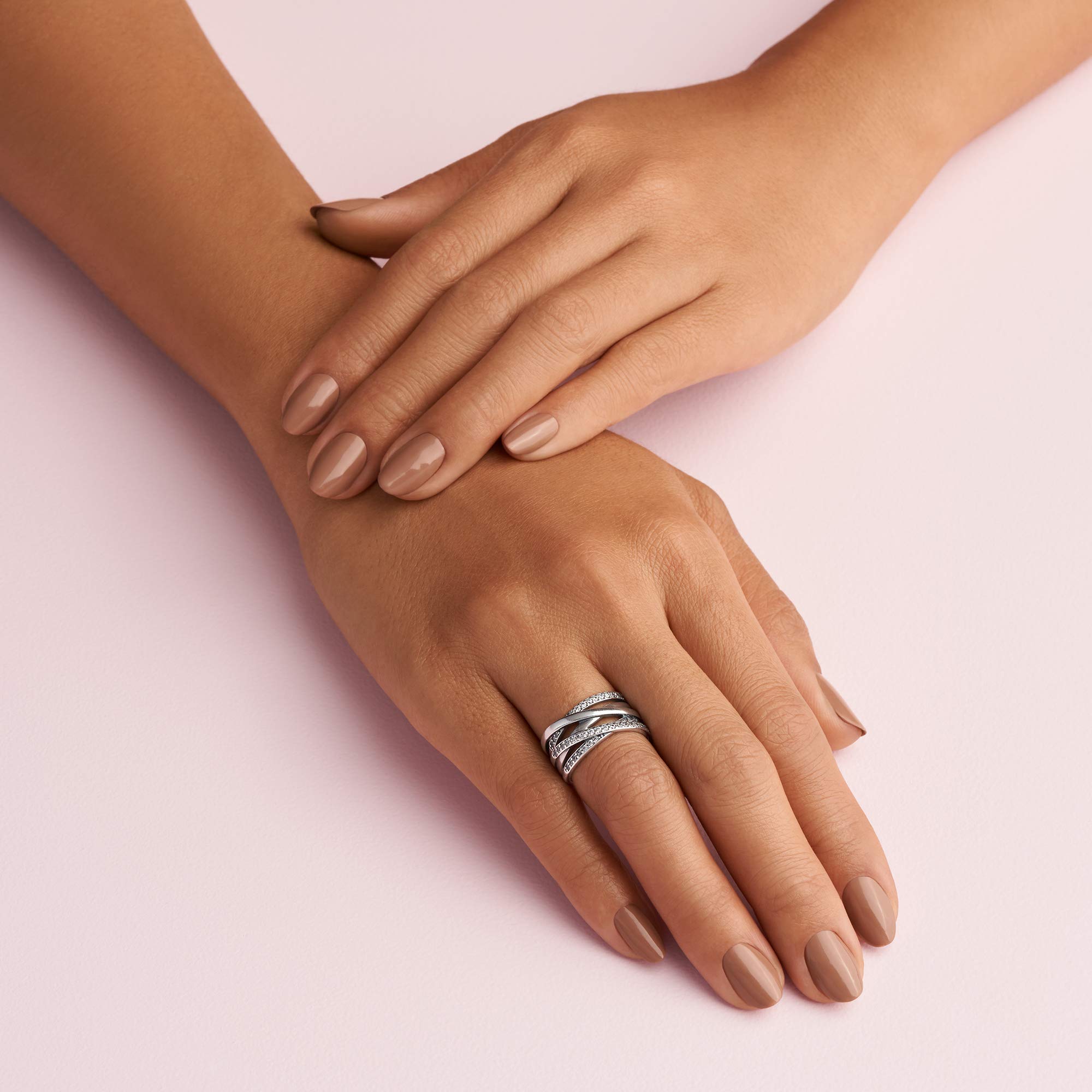 Pandora Sparkling & Polished Lines Entwined Ring - Ring for Women ...