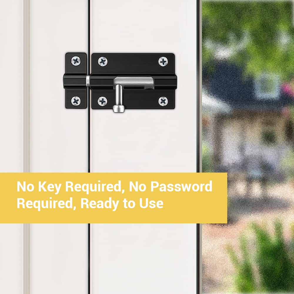 Snapklik.com : Door Security Slide Latch Lock, 2 Pack Keyless Entry ...