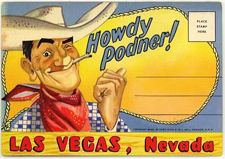 Las Vegas Nevada "Howdy Podner!" (1950's Souvenir Postcard Folder) #D ...