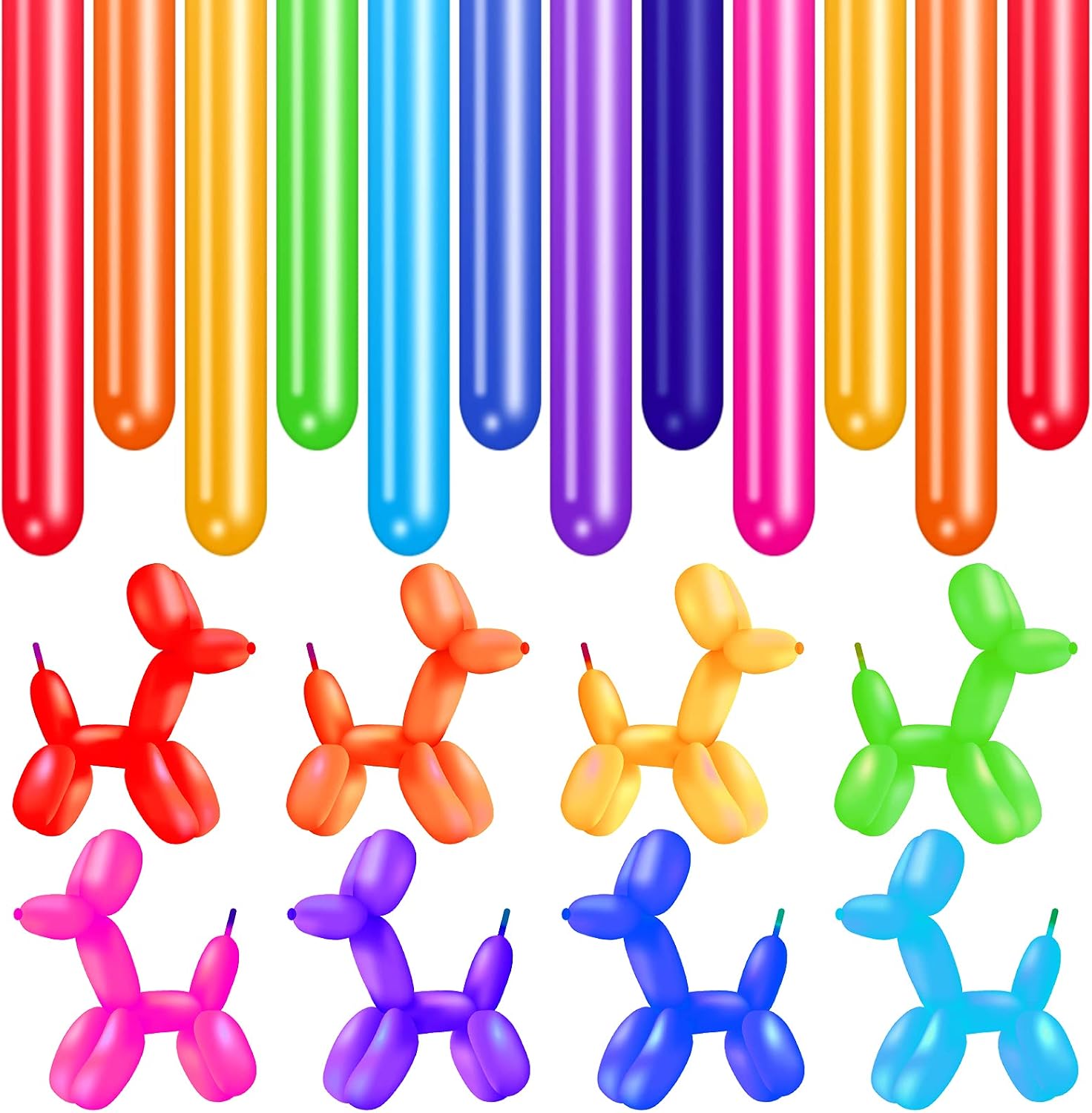 Amazon.com: 100 Pieces Long Twisting Balloons 260 Balloons Animal ...