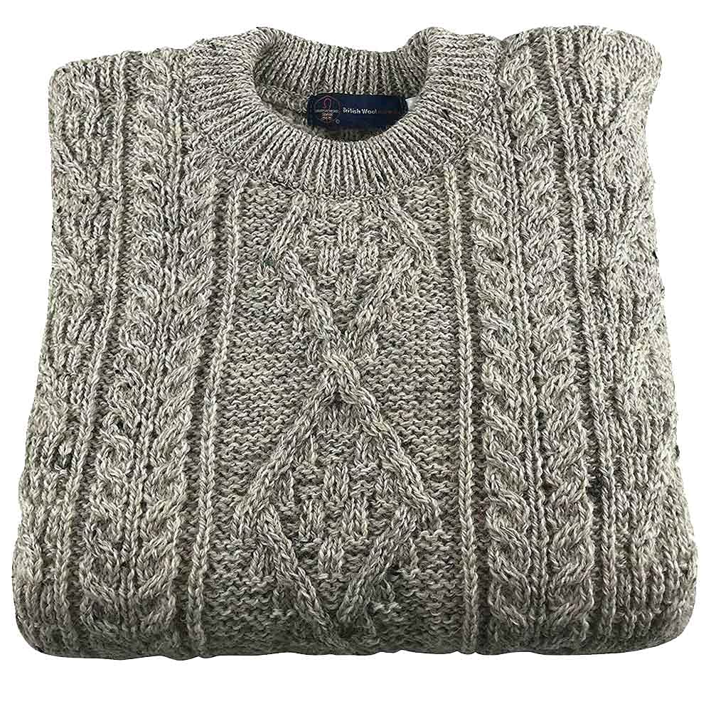 British Wool Round Crew Neck Unisex Jumper - 100% Wool - Long Sleeve ...