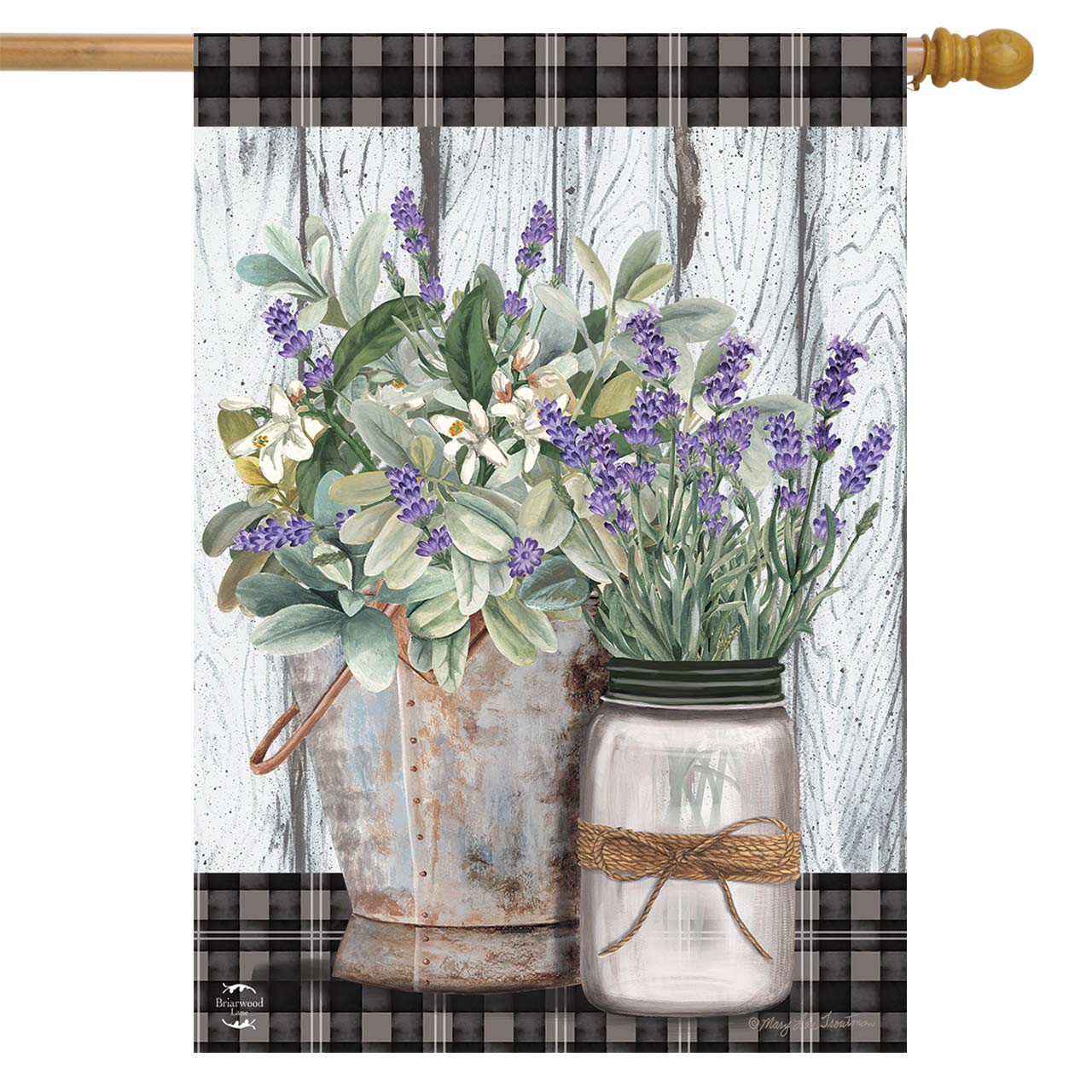 Amazon.com: Farmhouse Flowers Spring House Flag 40" x 28" Briarwood Lane