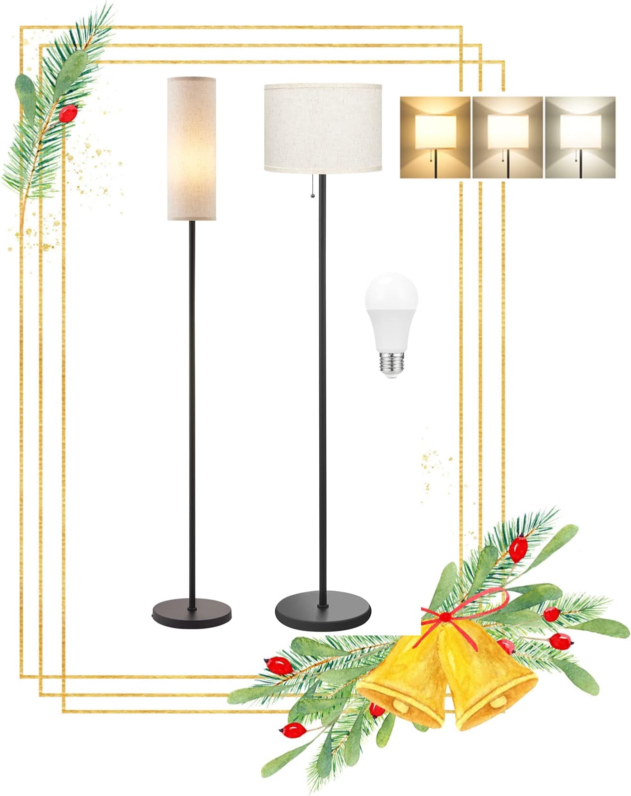 Ambimall Floor Lamp for Living Room Modern - Pole Lamps for Bedrooms ...