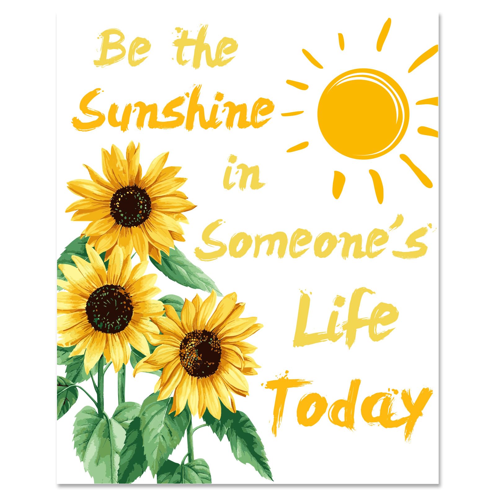 arricraft 1 Pc Inspirational Sunflower Wall Art Prints, Unframed Sun ...