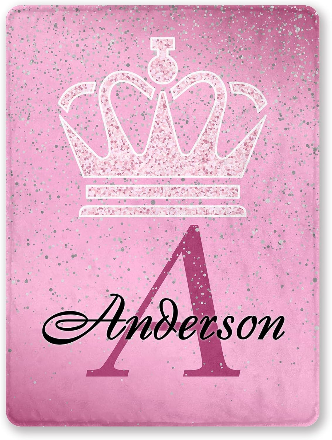 Amazon.com: Custom Name Blanket with Crown - Stylish Glitter Light Pink Bling Print Personalized ...
